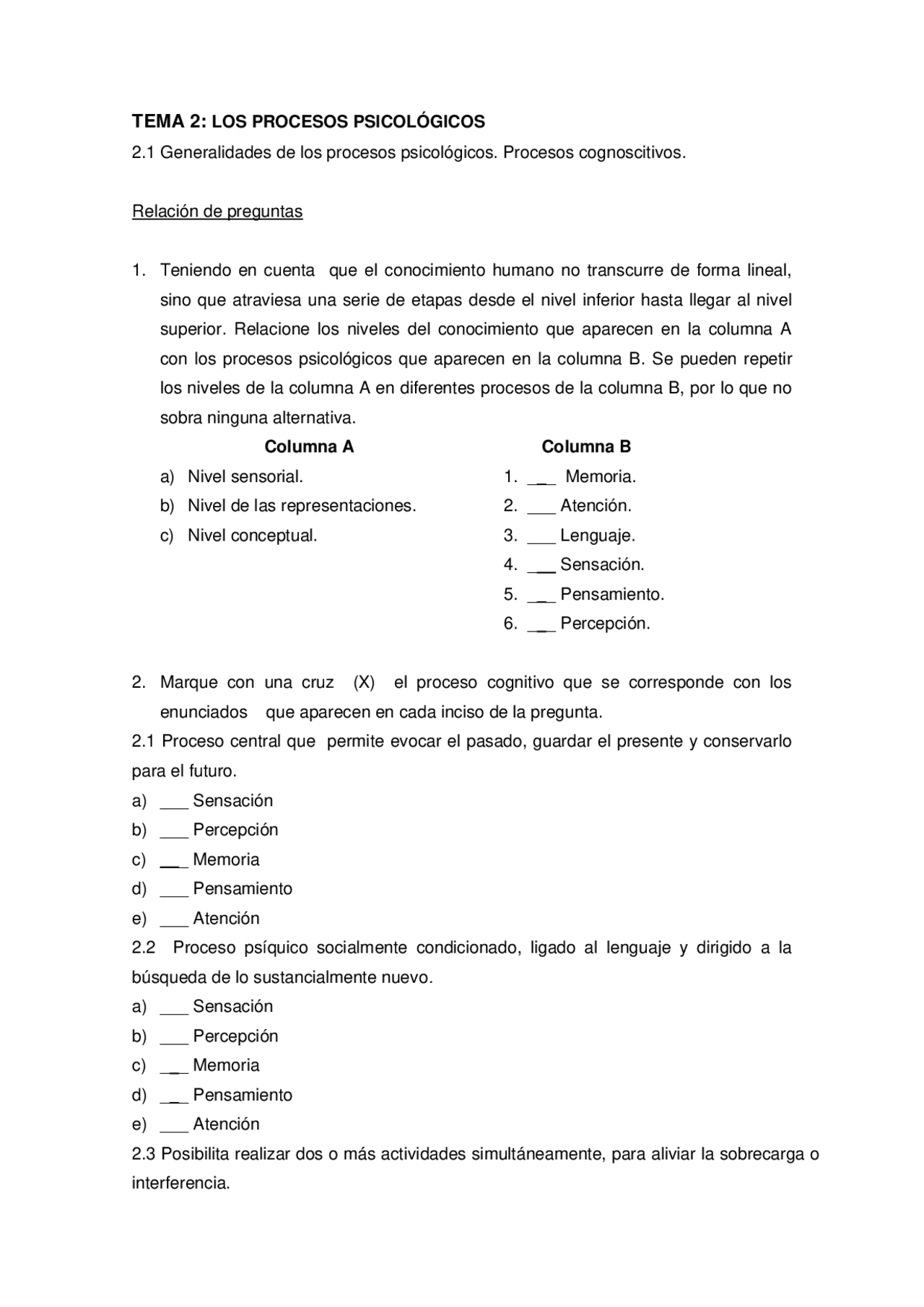 Los procesos psicológicos: Cognición y Pensamiento | Esquemas y mapas ...