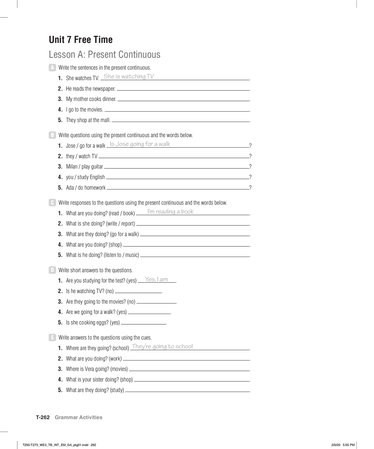 Present Continuous Grammar Activities | Monografías, Ensayos de Derecho ...
