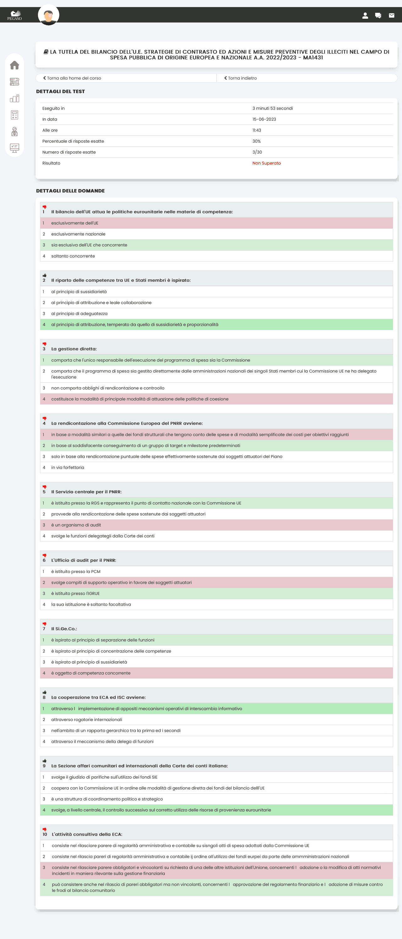 Test Svolti Modulo 3 Del Master Ma1431 Panieri Di Diritto Docsity