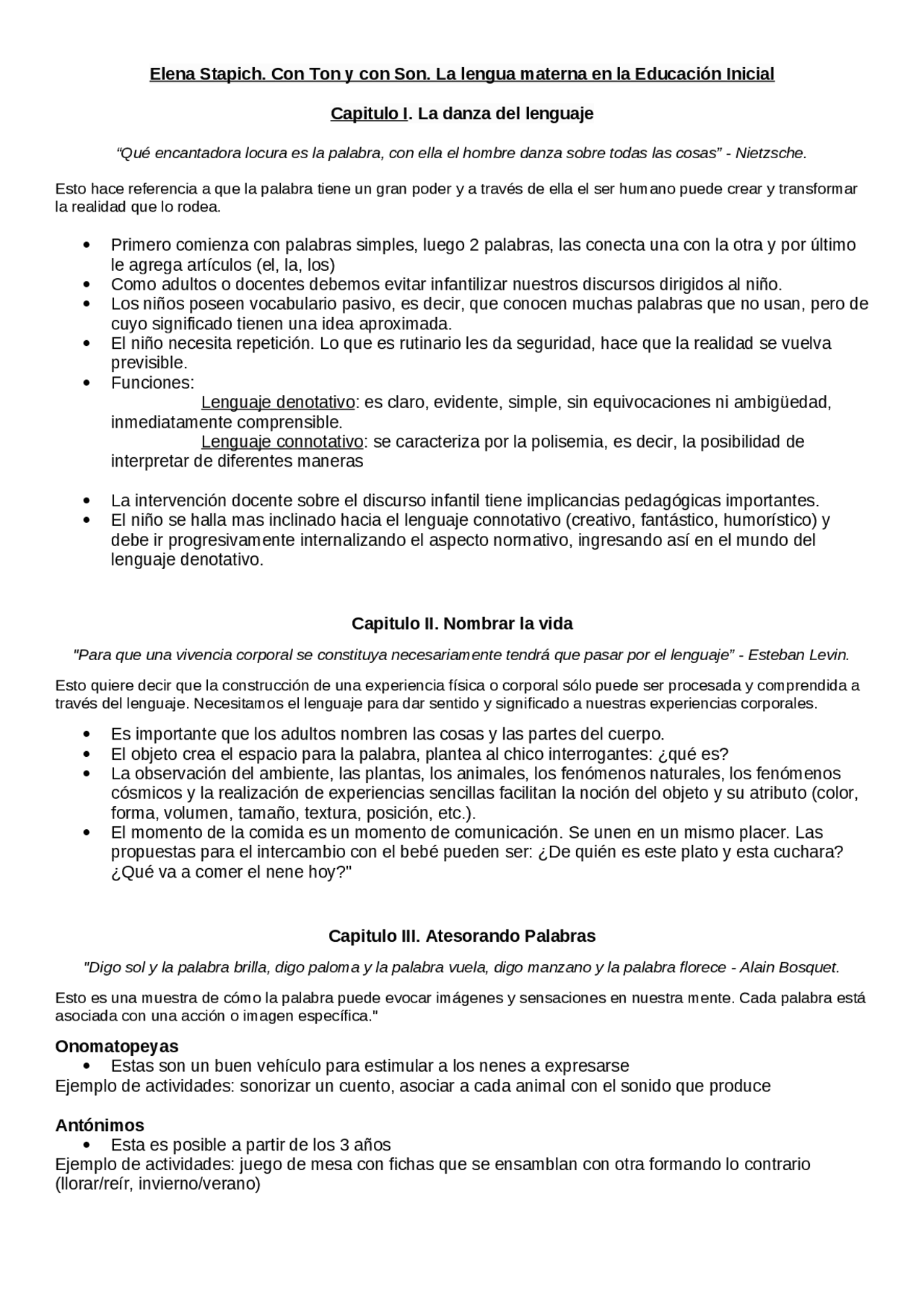 La Danza del Lenguaje: Desarrollo del Lenguaje en la Educación Inicial | Resúmenes de Lengua y ...