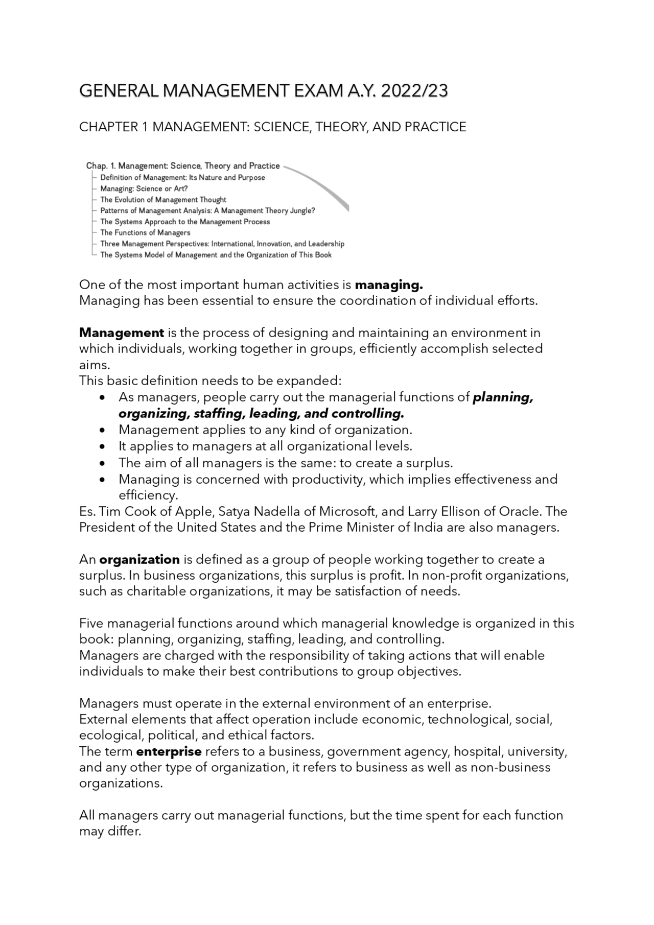 Full complete notes of the book General Management | Appunti di ...