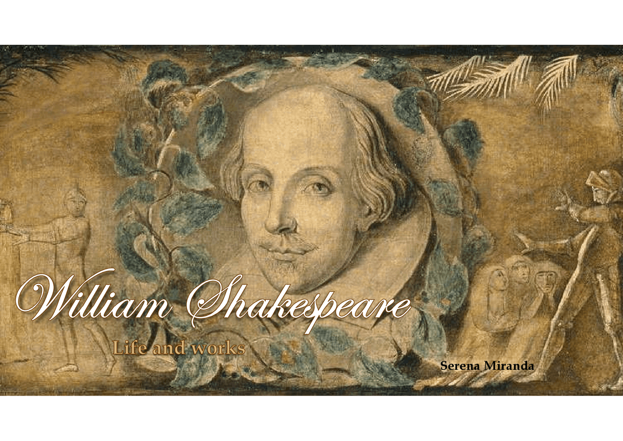 PowerPoint in inglese su William Shakespeare | Slide di Inglese | Docsity