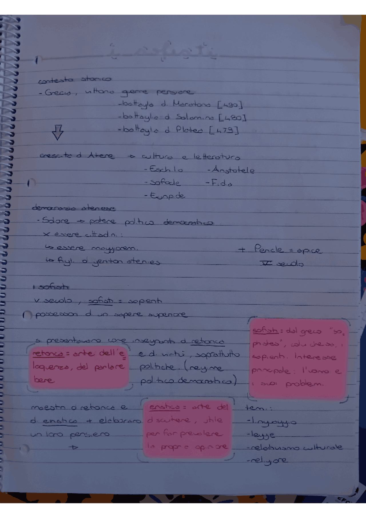 I sofisti e la filosofia sofistica | Schemi e mappe concettuali di Filosofia | Docsity