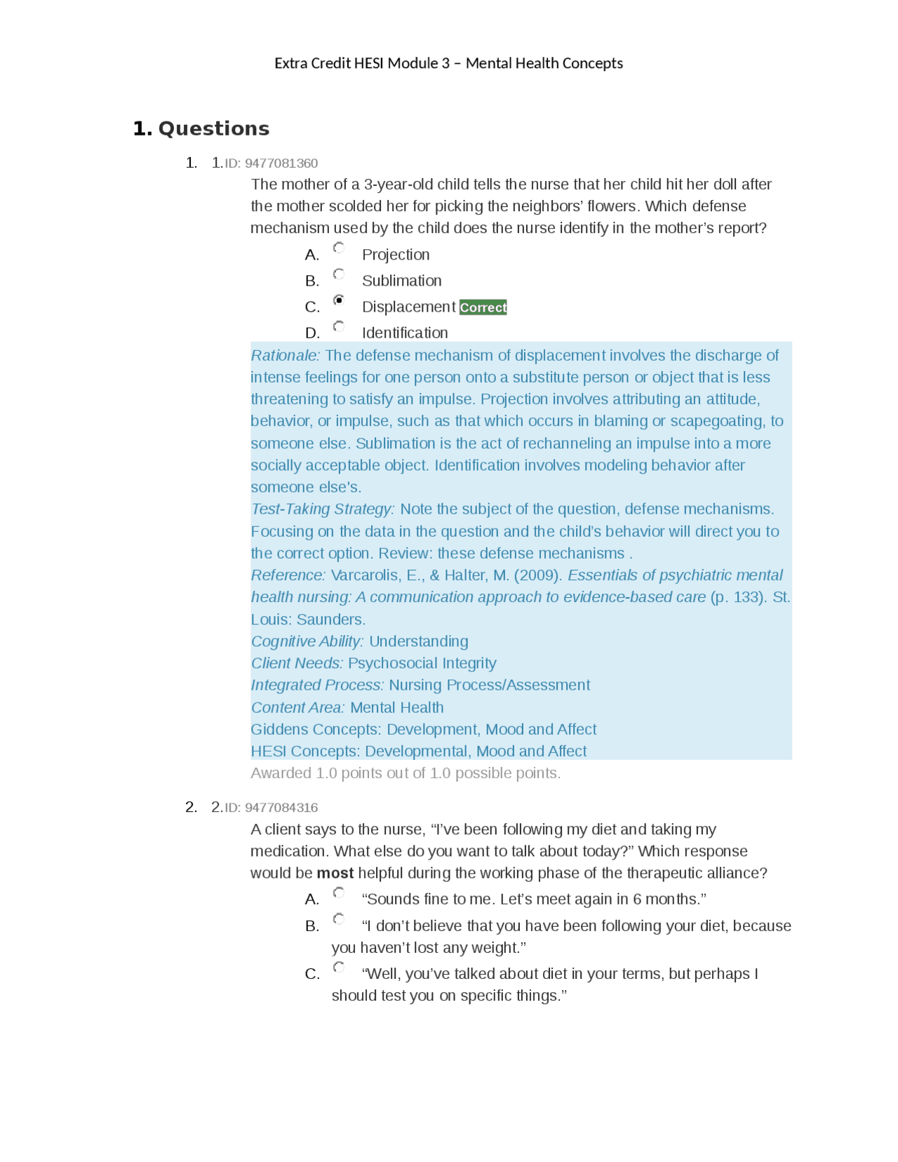 Extra Credit Hesi Module 3 2022 2023 Exams Nursing Docsity