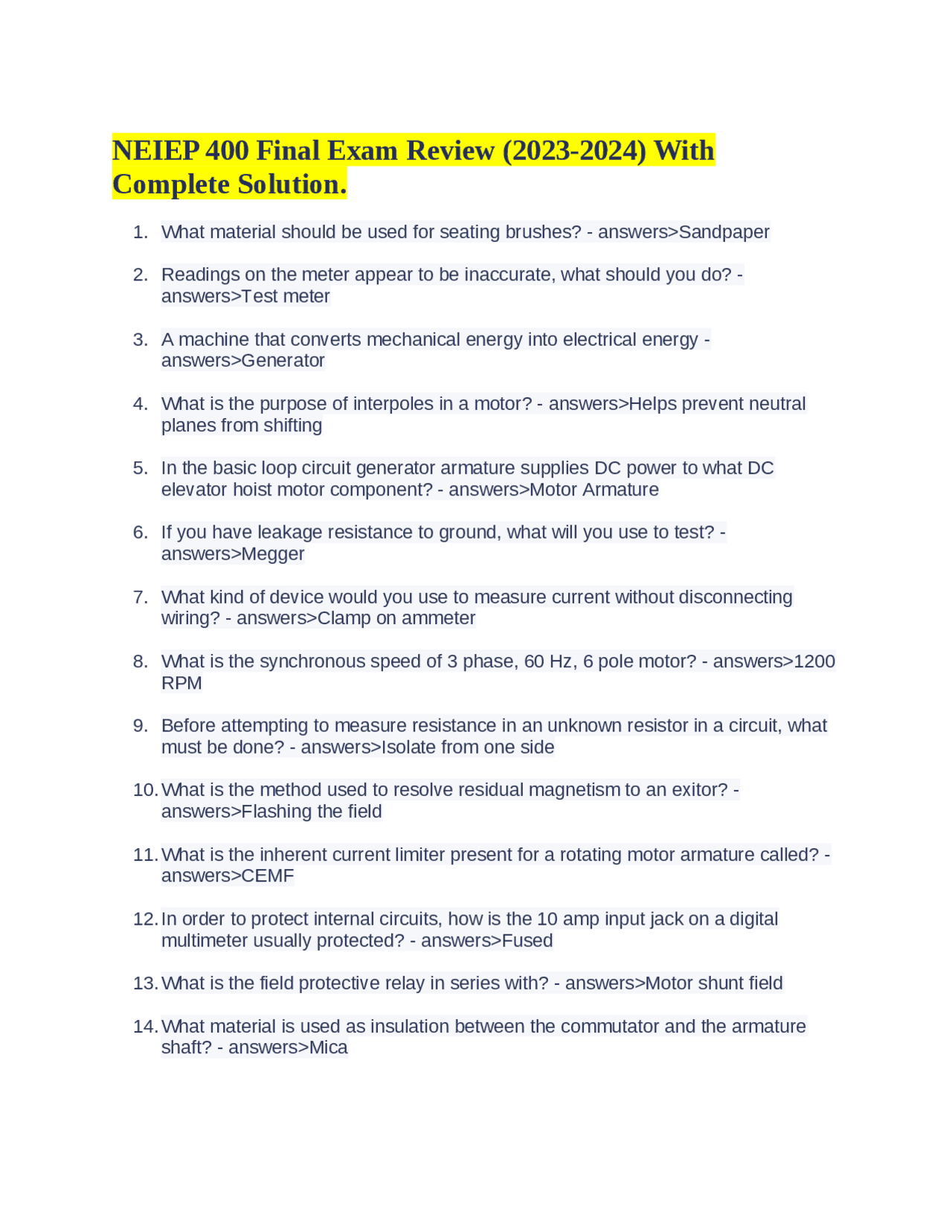 NEIEP 400 Final Exam Review (2023-2024) With Complete Solution. | Exams ...