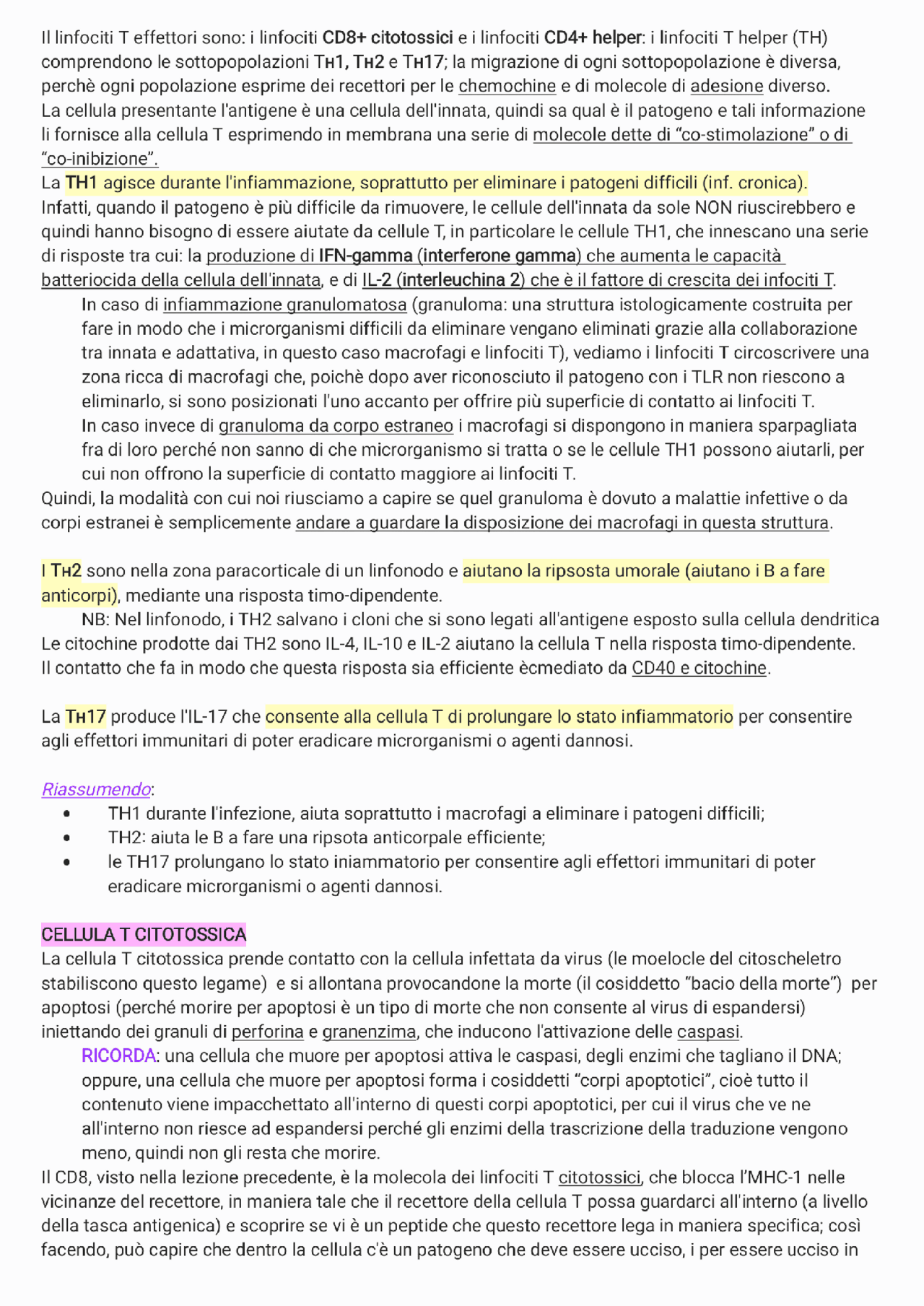 Il linfocita T e le sue forme | Appunti di Immunologia | Docsity