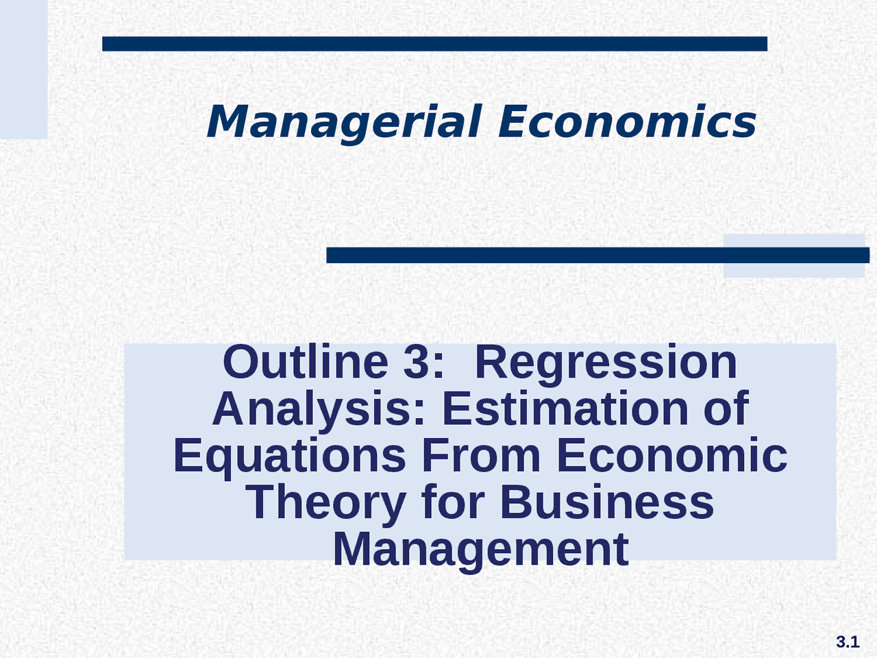 Managerial Economics Outline 3: Regression Analysis | Study notes ...