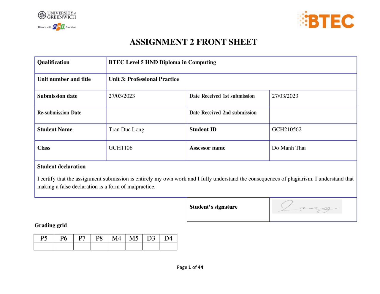 Assignment 2 Professional Practice D | Assignments Software Development ...