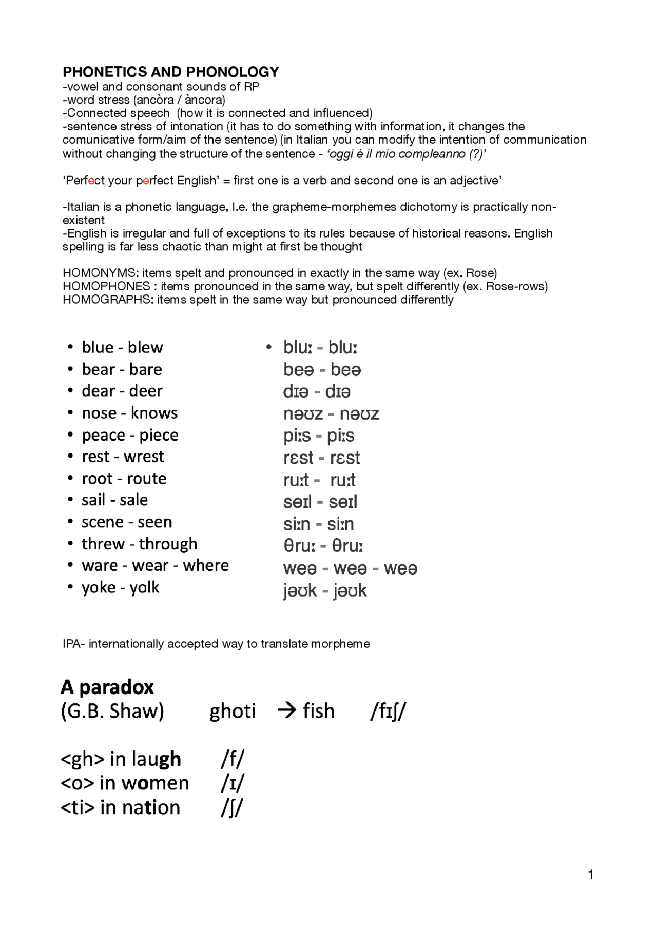 Linguistica Inglese 2 Semestre Appunti Di Linguistica Inglese Docsity