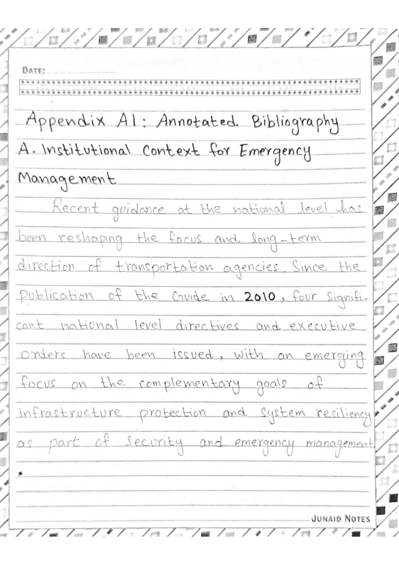 Appendix A1 Emergency Management Protection Infrastructure Security