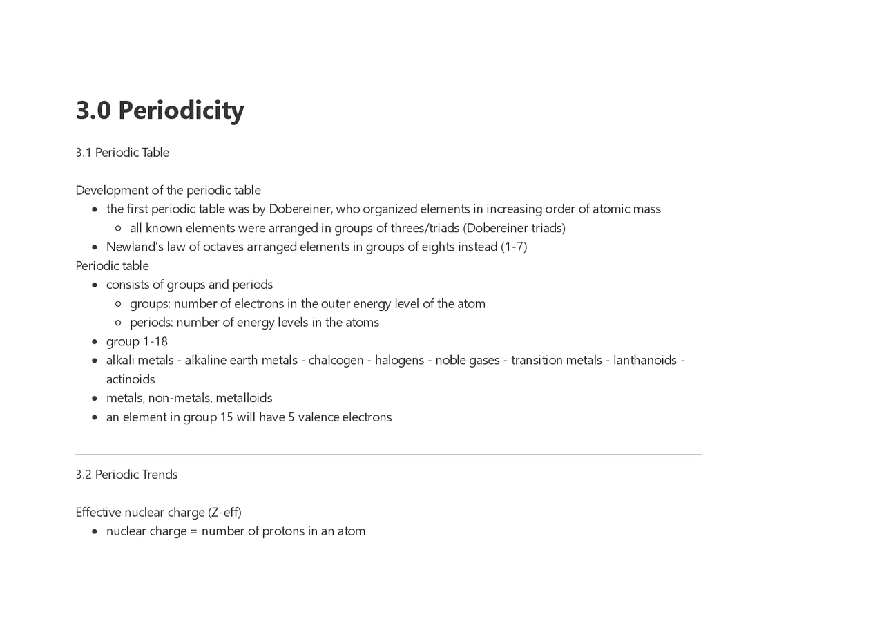 IB Chemistry Unit 3 (Periodicity) Detailed Study Notes with diagrams ...