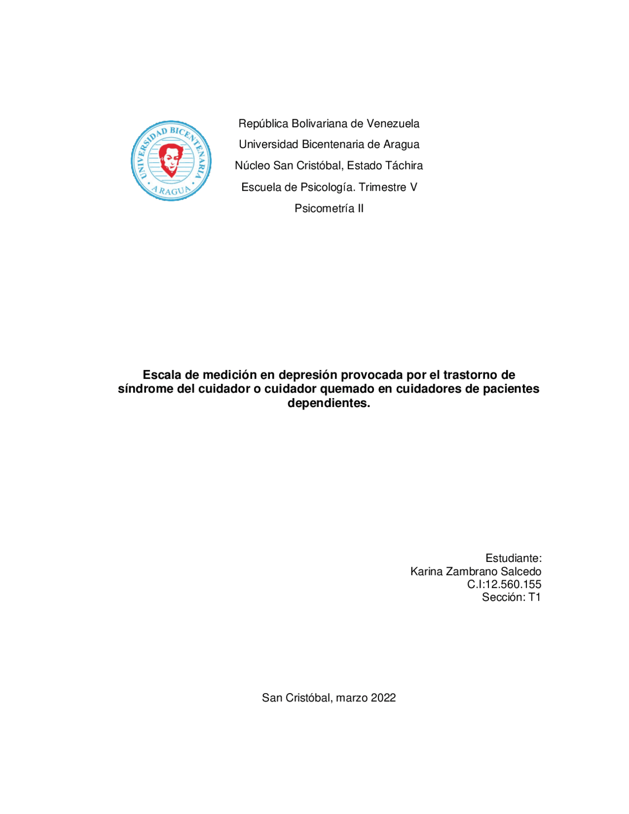 Operacionalizacion De Variables Resúmenes De Psicometría Docsity
