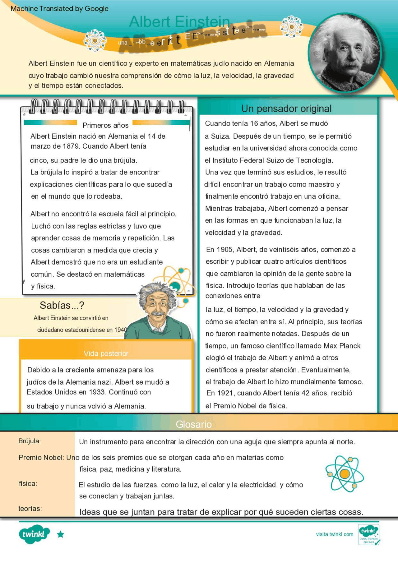 Preguntas sobre Einstein | Ejercicios de Física | Docsity