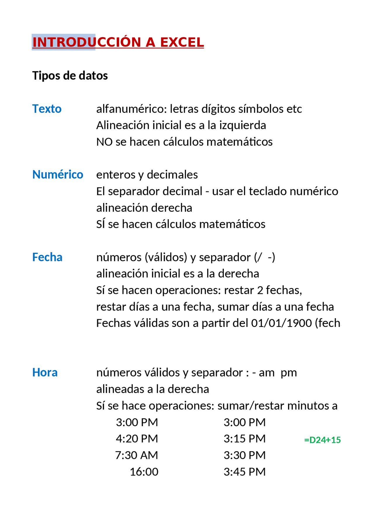 Ejercicios De Excel Basico Ejercicios De Informática Docsity