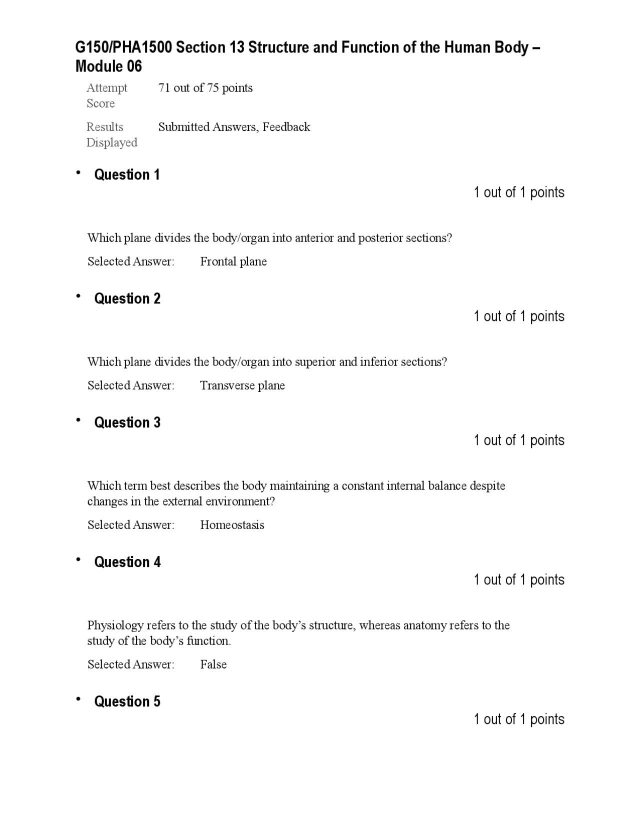 Structure and Function of the Human Body – Module 06 | Exams Biology ...