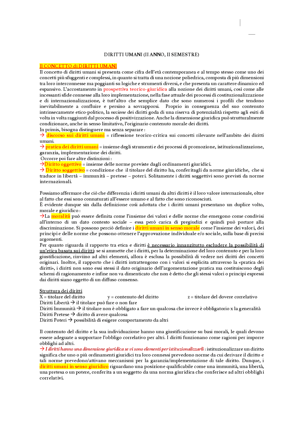 Appunti Completi Diritti Umani Appunti Di Diritti Umani Docsity
