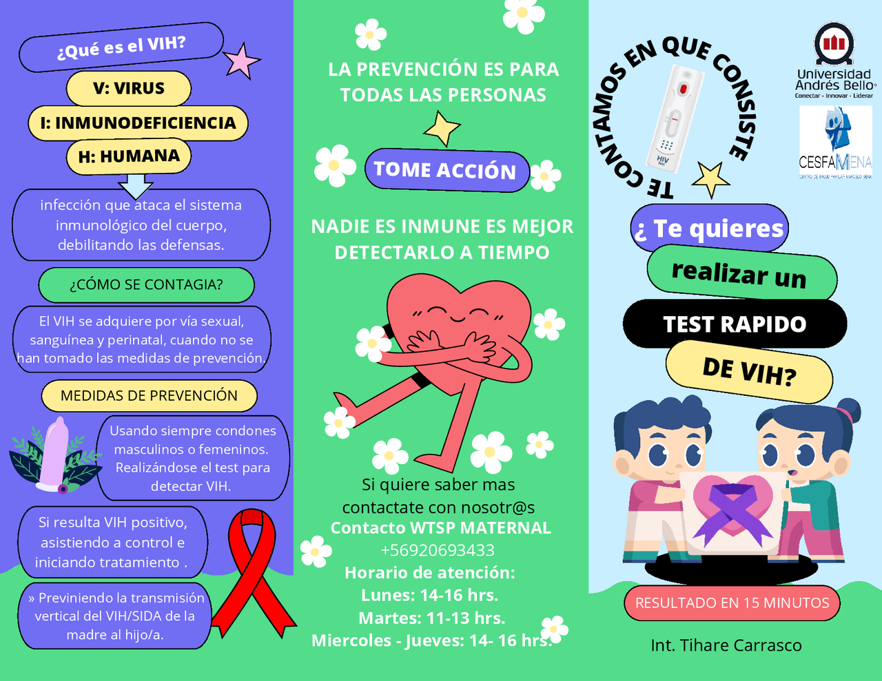 TEST RAPIDO VIH, TRIPTICO | Esquemas y mapas conceptuales de ...