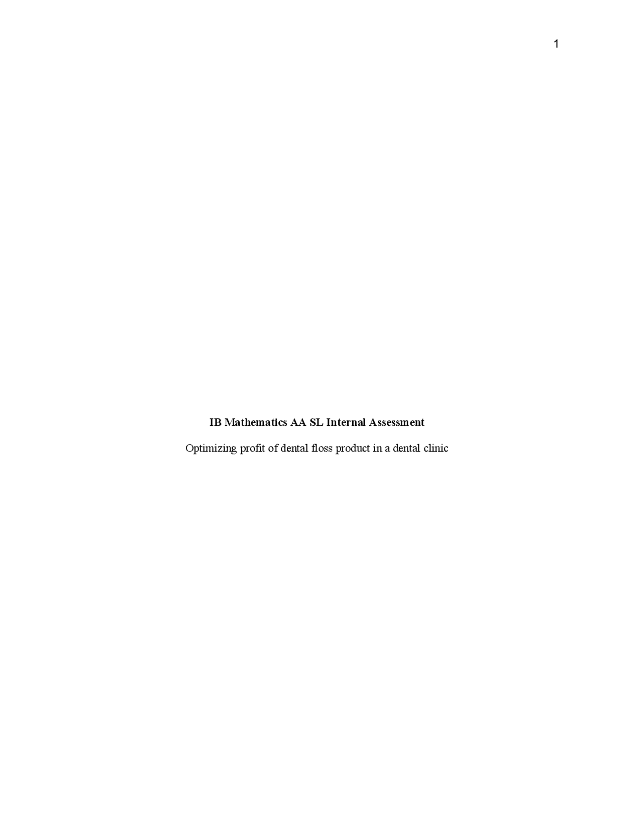 IB Math AA SL Internal Assessment examplar | Essays (high school ...