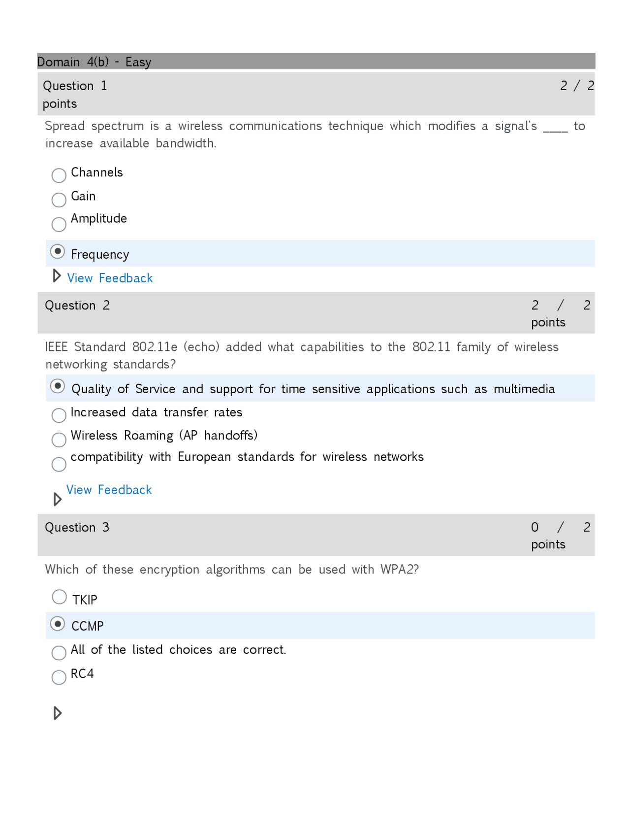Wireless Communications Techniques and Standards | Quizzes Computer Science | Docsity