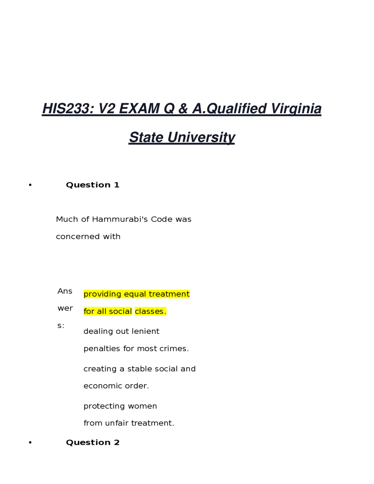 HIEU 201 Lecture Quiz 8 WITH EXPLAINED ANSWERS 100% CORRECT DOWNLOAD TO ...