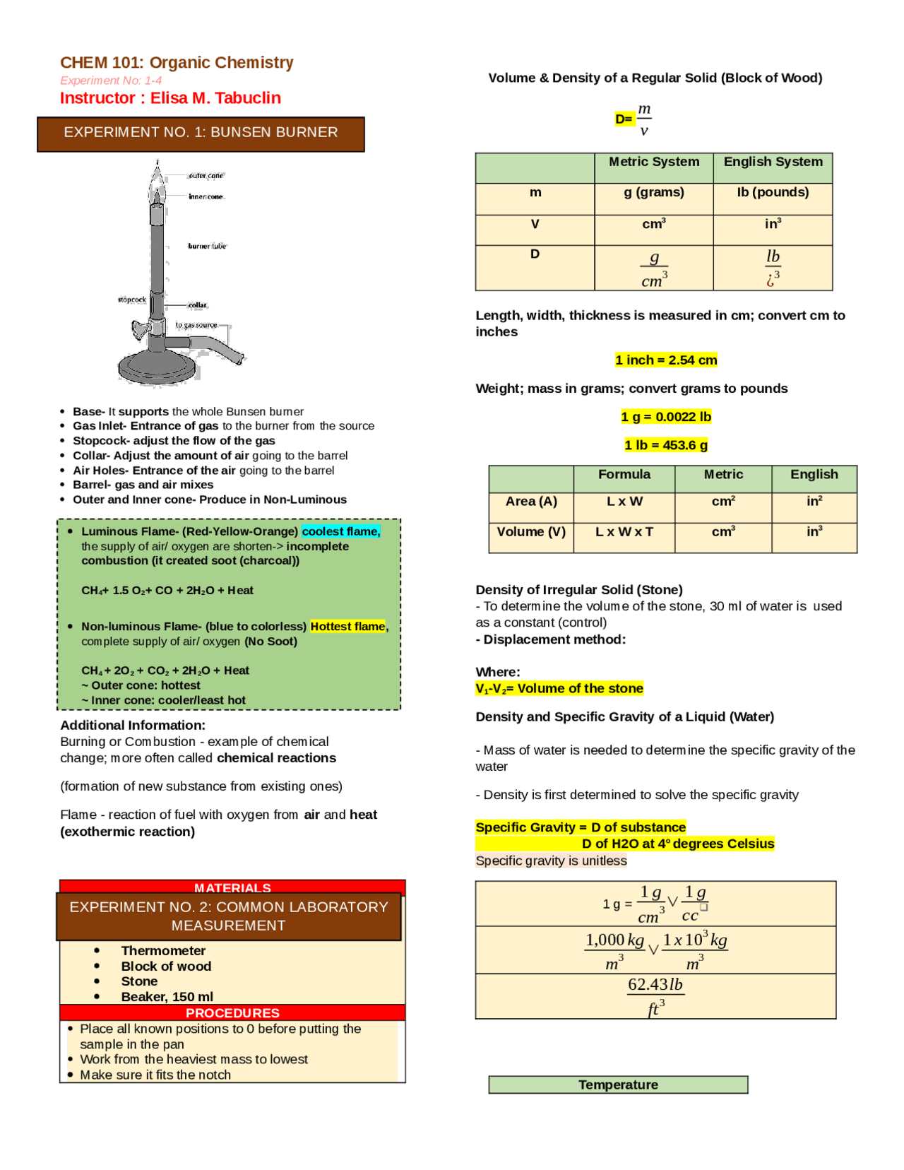CHEM 101: Organic Chemistry Lab Guide: Bunsen Burner & Techniques ...