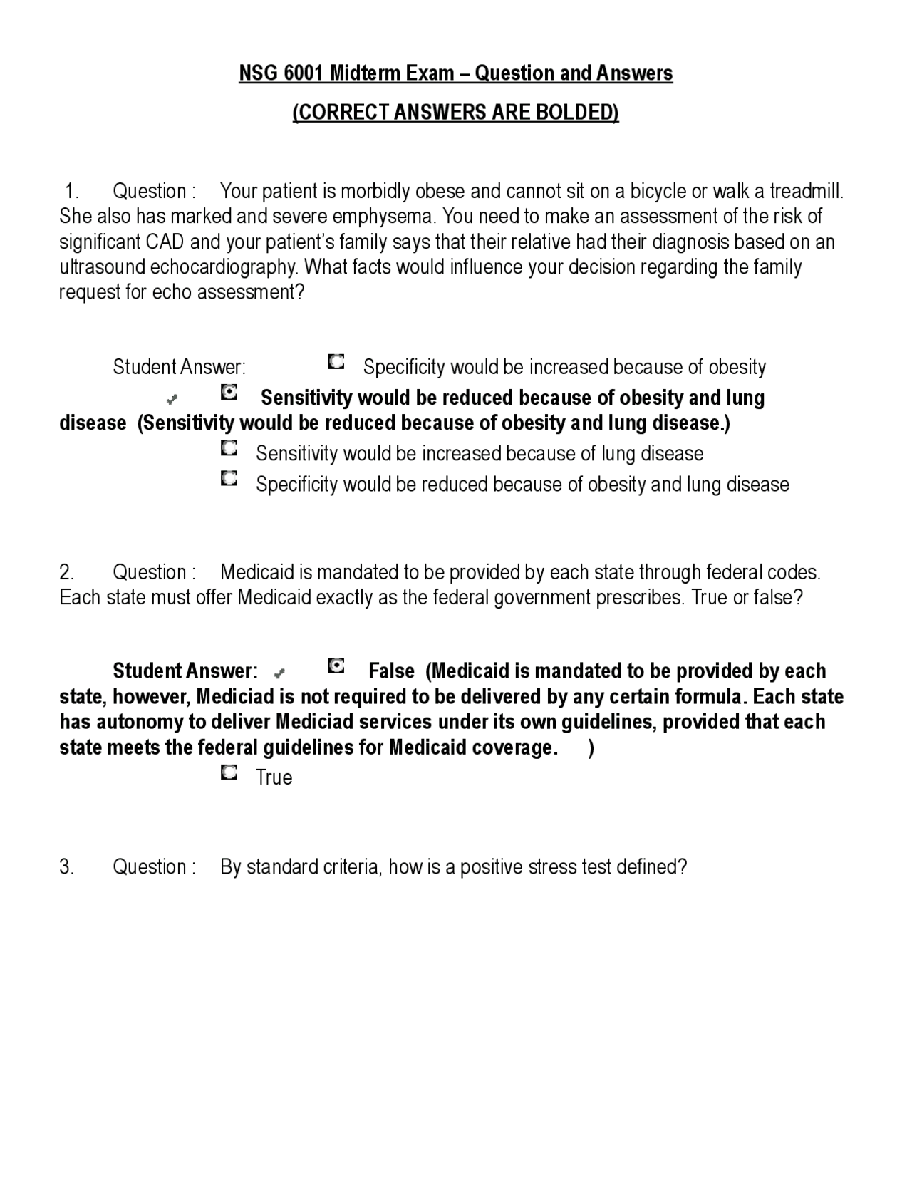 Nsg 6001 Midterm Exam Question And Answers Correct Answers Are
