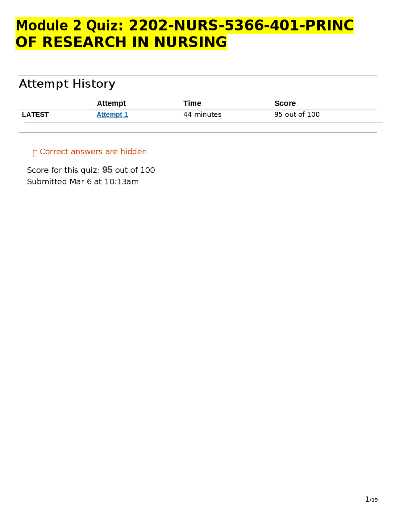 Module 2 Quiz: 2202-NURS-5366-401-PRINC OF RESEARCH IN NURSING | Exams ...