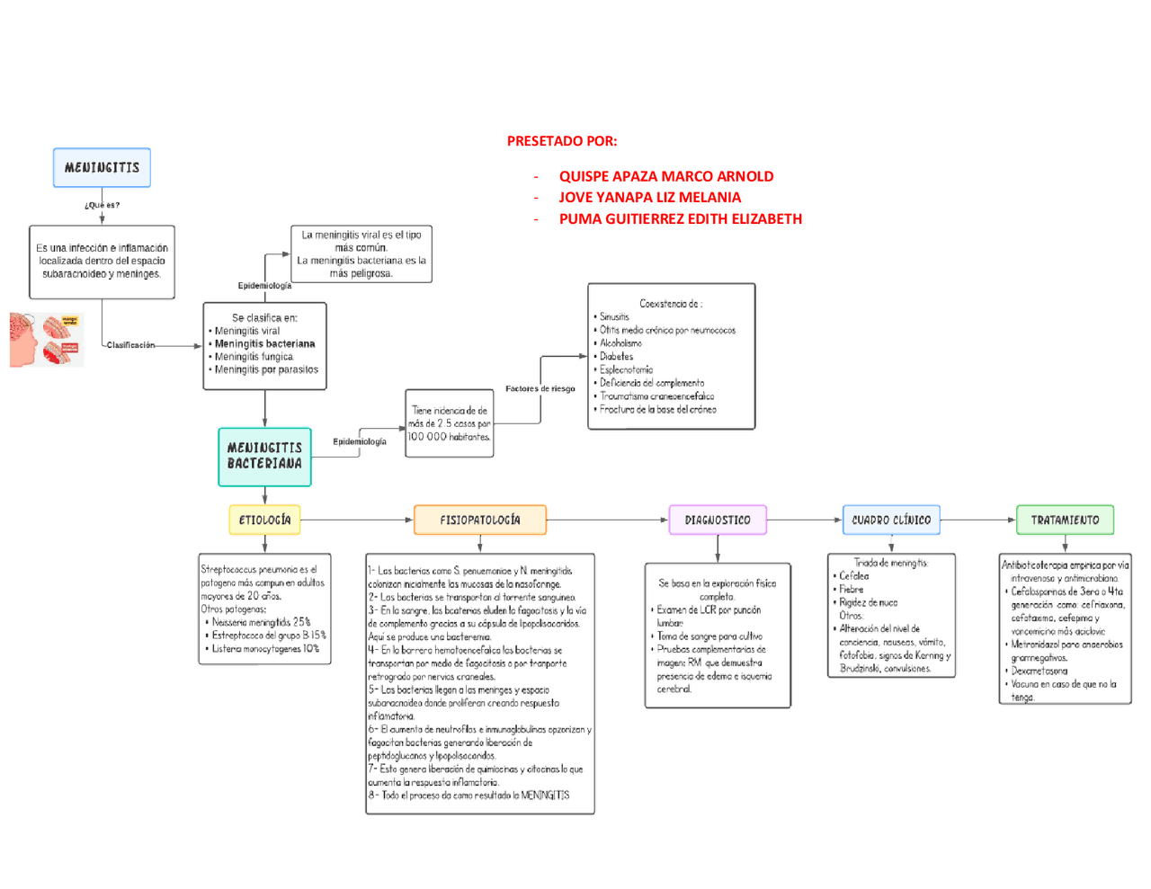 MAPA CONCEPTUAL MENINGITIS | Apuntes de Biología | Docsity