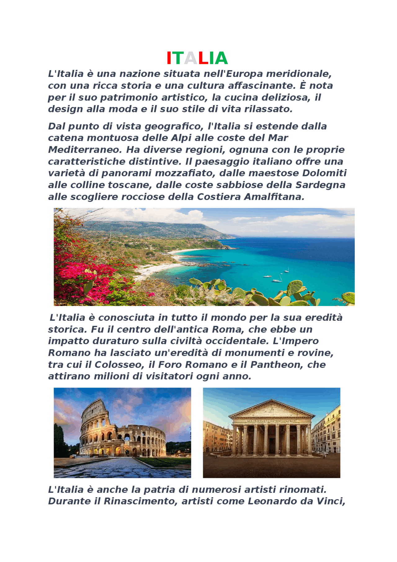 Riassunto Italia in sintesi | Schemi e mappe concettuali di Geografia ...