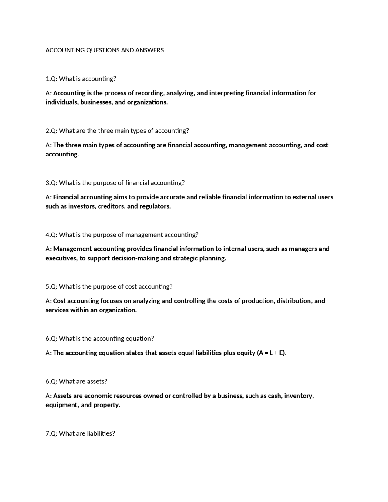Introduction To Accounting Quizzes Business Docsity