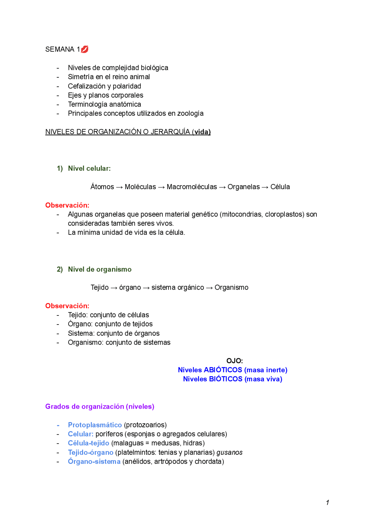 Estructura y función animal | Apuntes de Biología Animal | Docsity