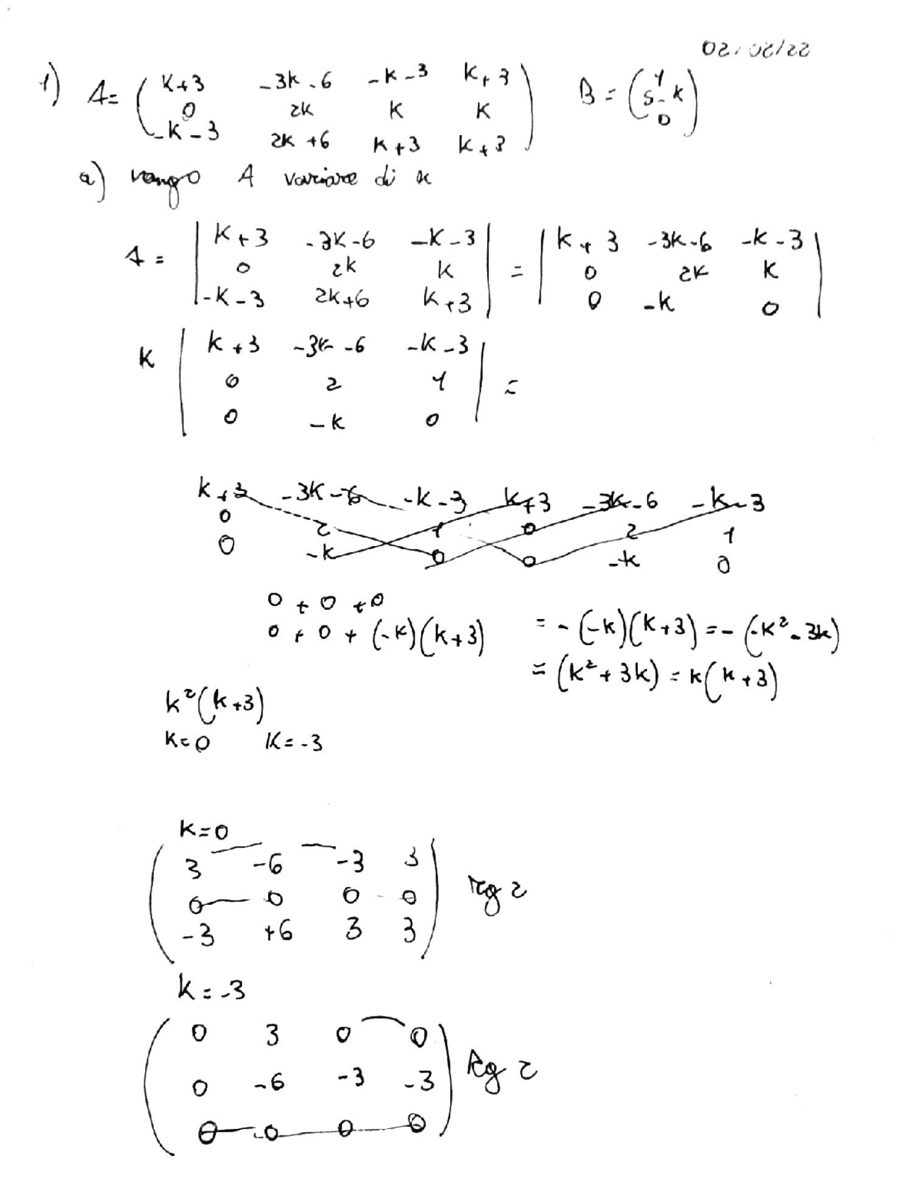 esercizi prove esame | Exercises di Linear Algebra | Docsity