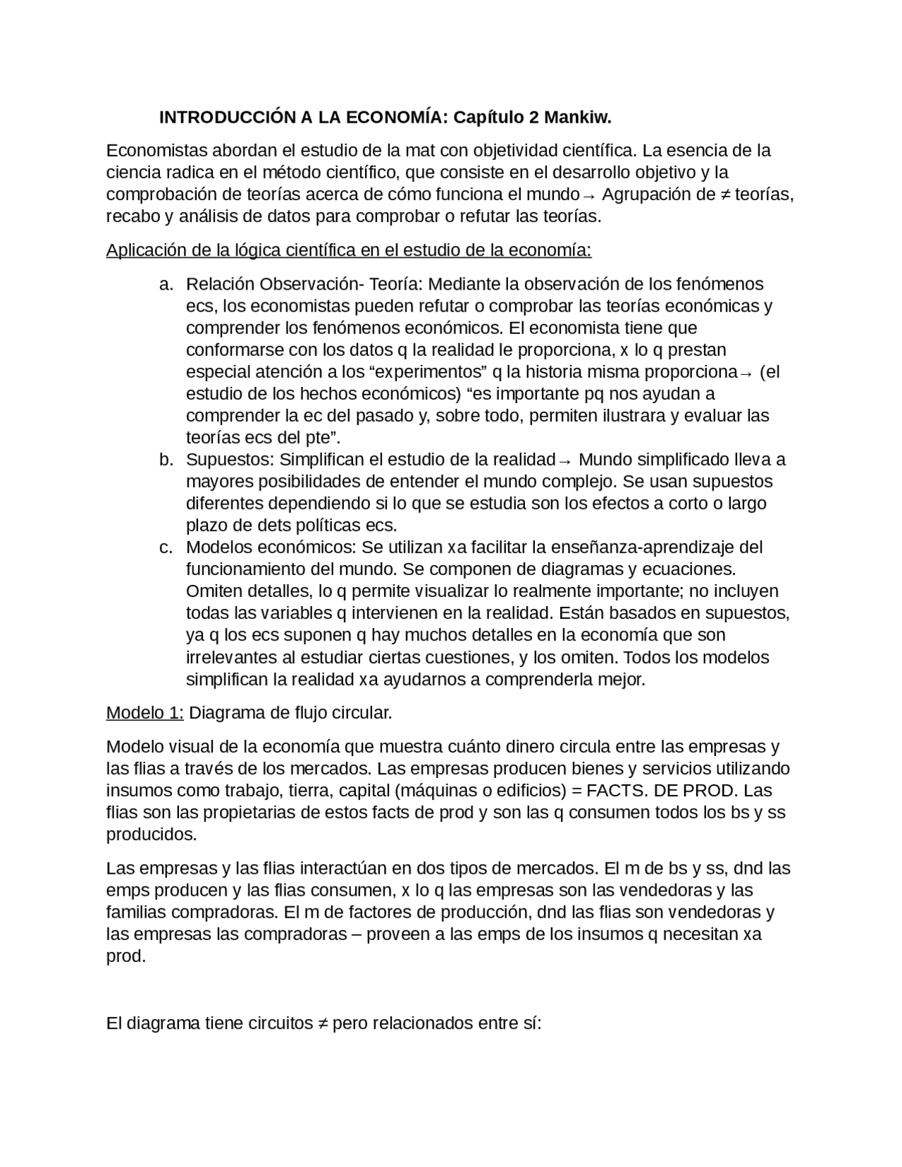 Capítulo 2 de Gregory Mankiw. Resumen detallado del capítulo, introducción básica a la mat ...