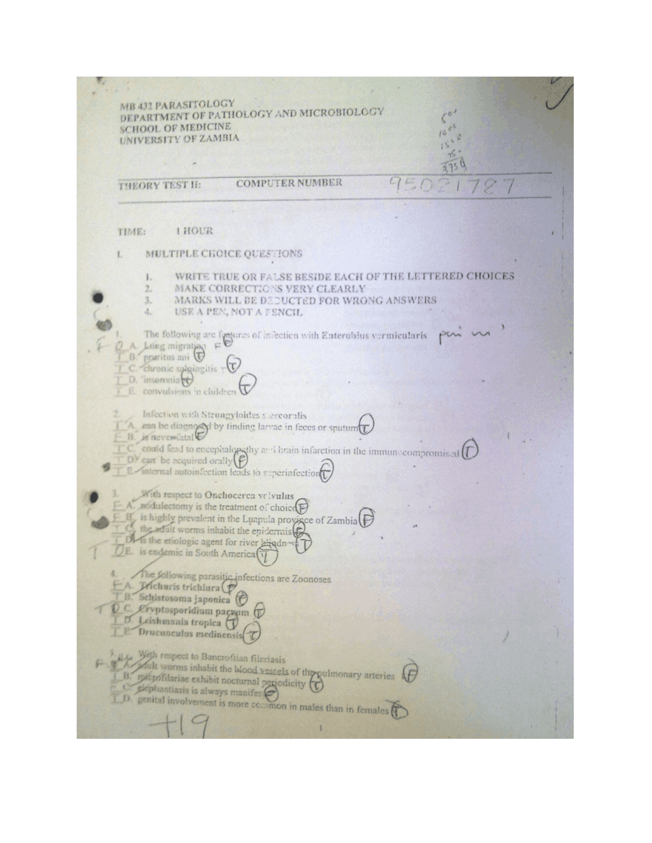 Multiple choice questions | Exams Medical Microbiology | Docsity