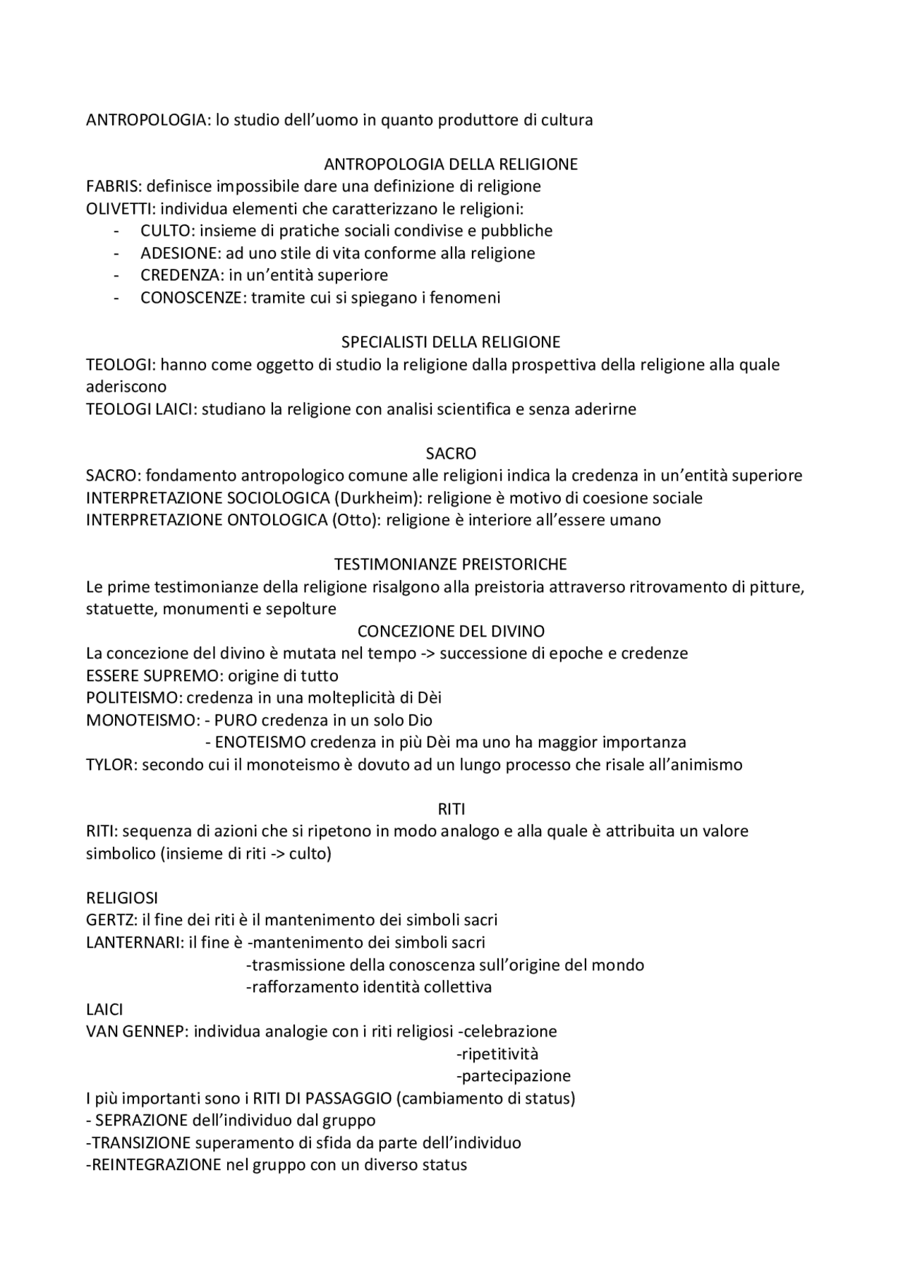 Programma Completo Di Antropologia 5 Liceo Umane Appunti Di Scienze