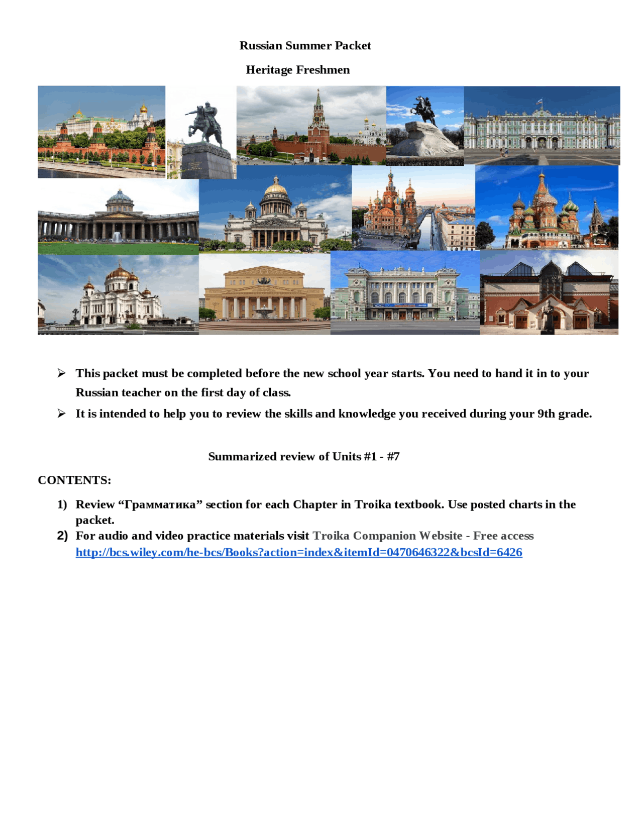Russian review practice | Cheat Sheet Russian | Docsity