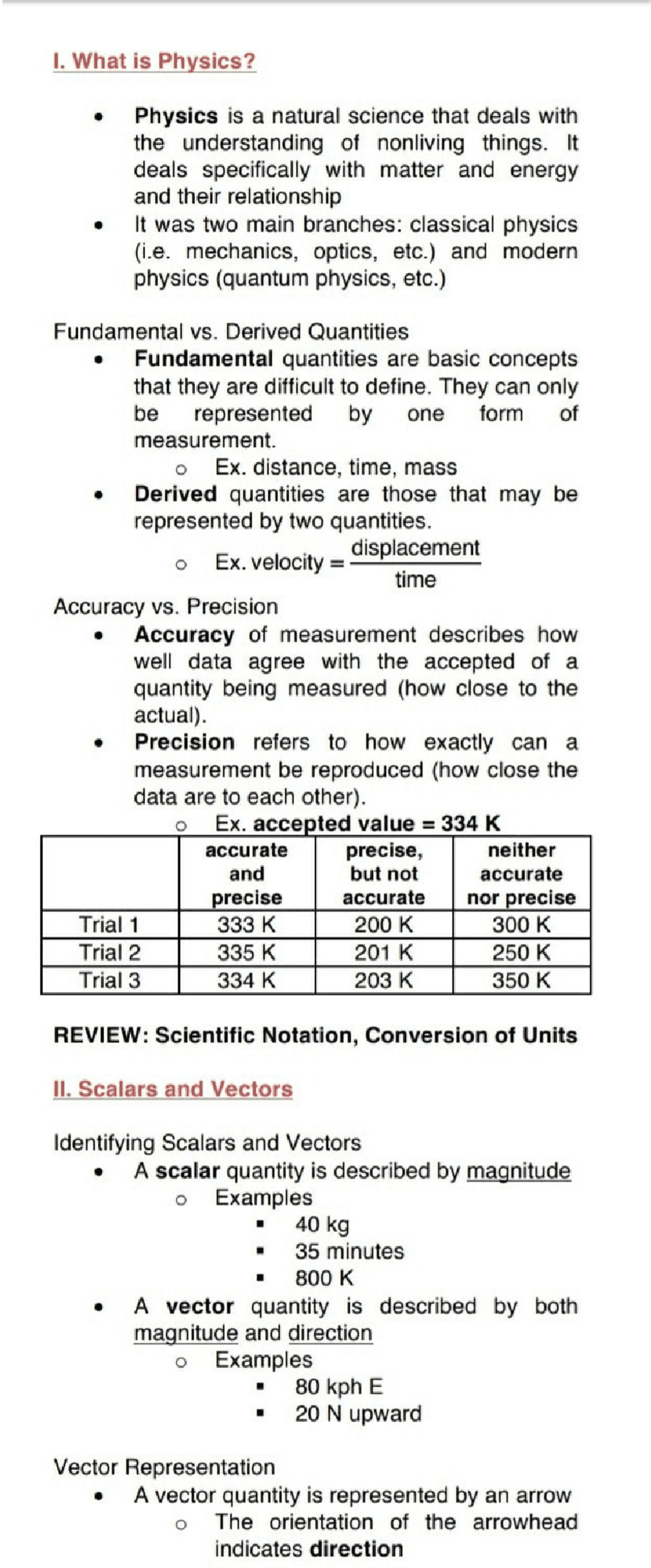 Science Physics Reviewer Lecture Notes Physics Docsity