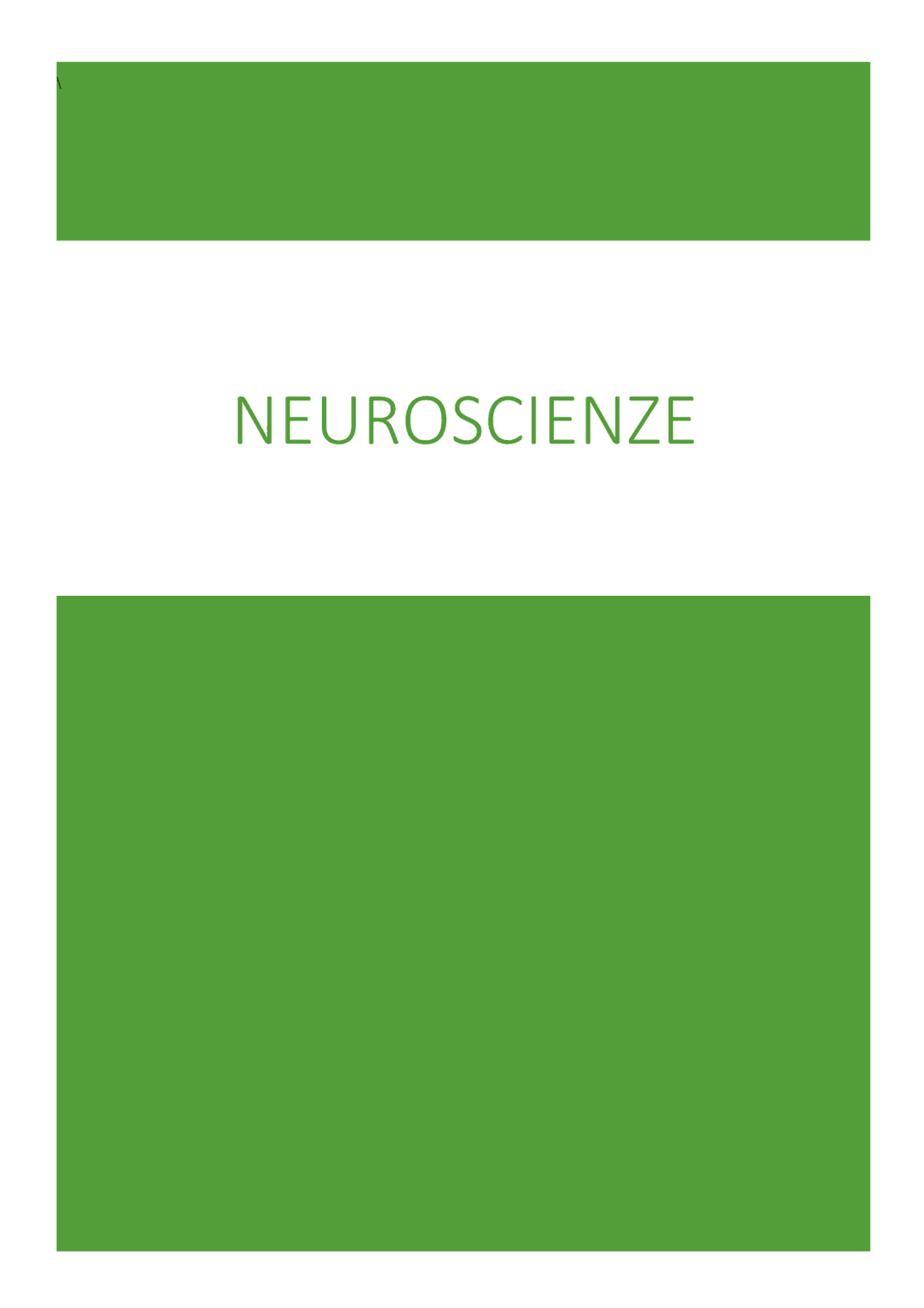 Neuroscienze Appunti Appunti Di Neuroscienze Docsity