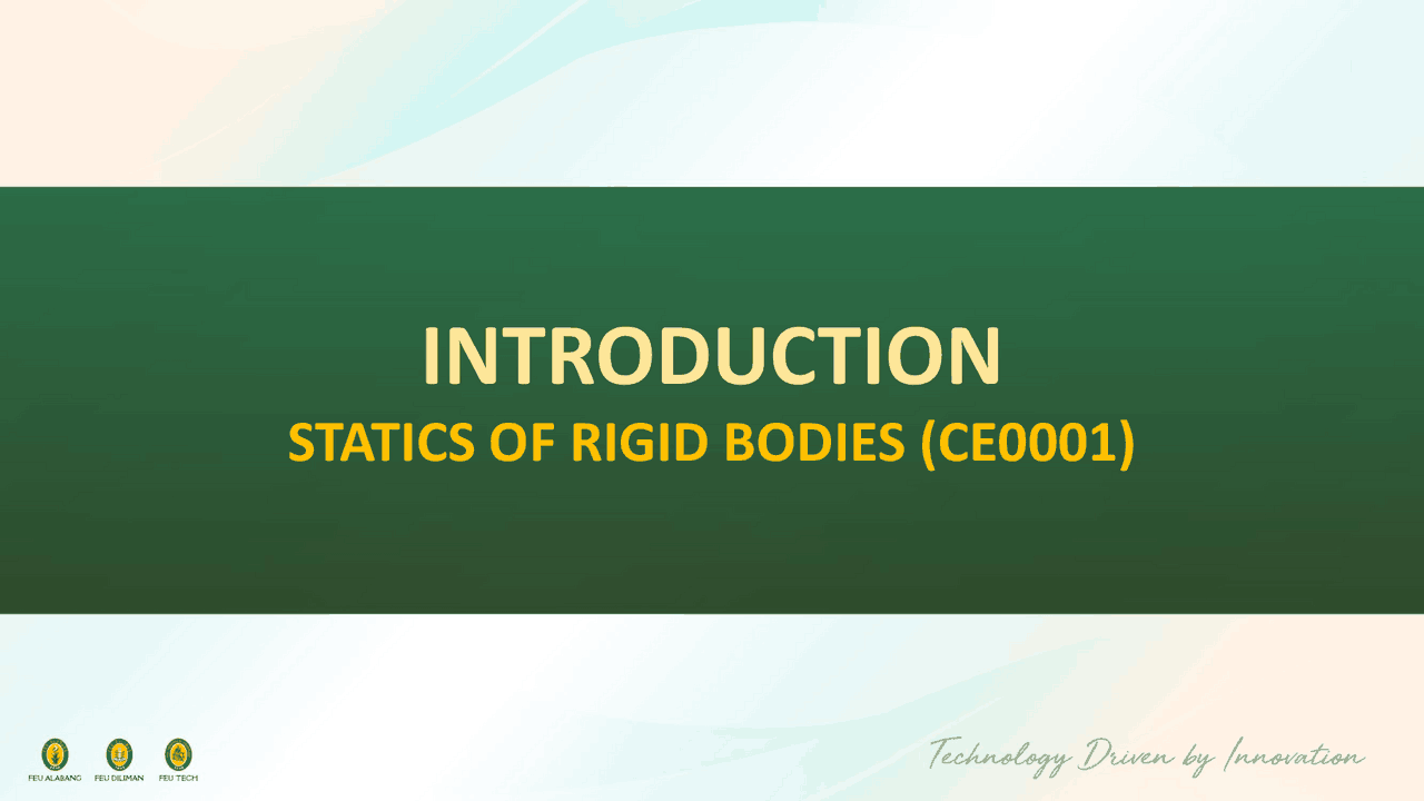 Introduction of Statics | Schemes and Mind Maps Statics | Docsity