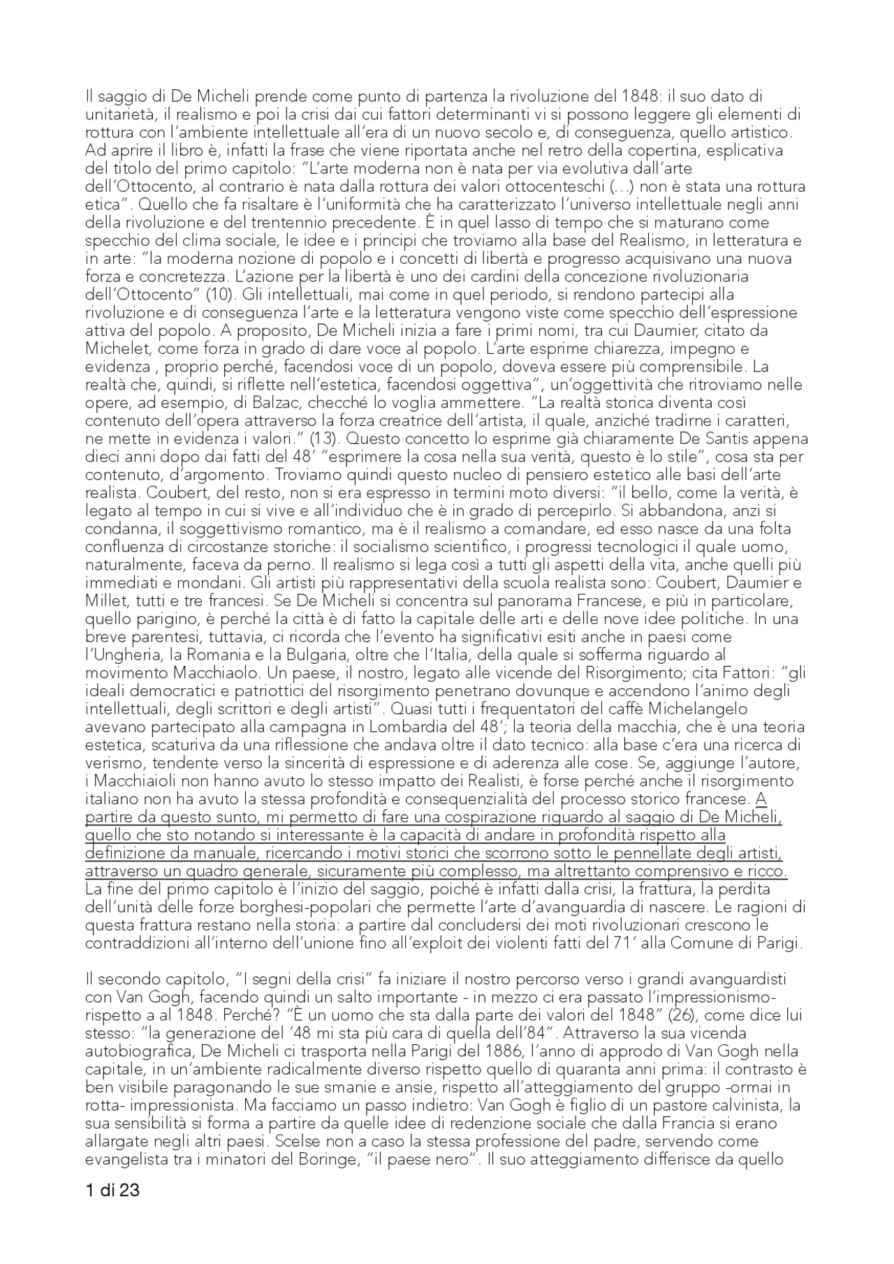 Le avanguardie artistiche del novecento di Mario De Micheli: riassunto ...