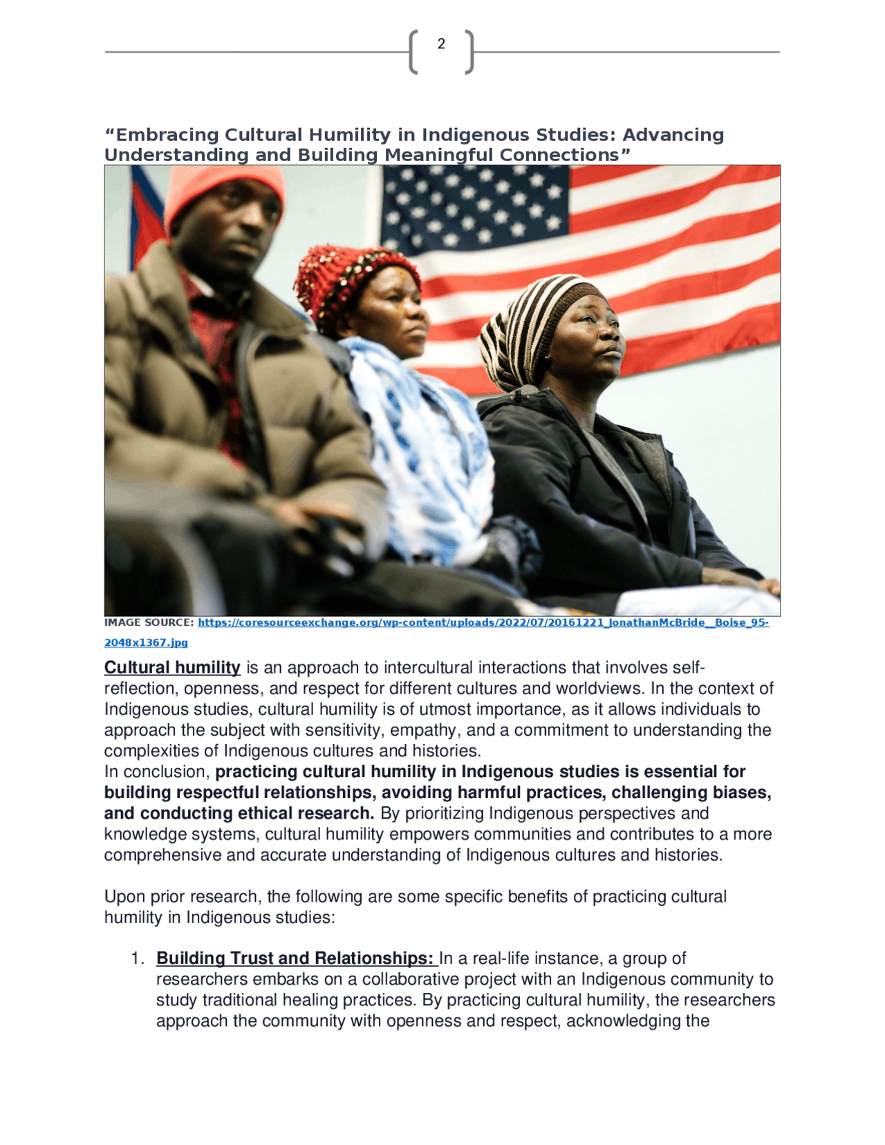 “Embracing Cultural Humility in Indigenous Studies: Advancing ...