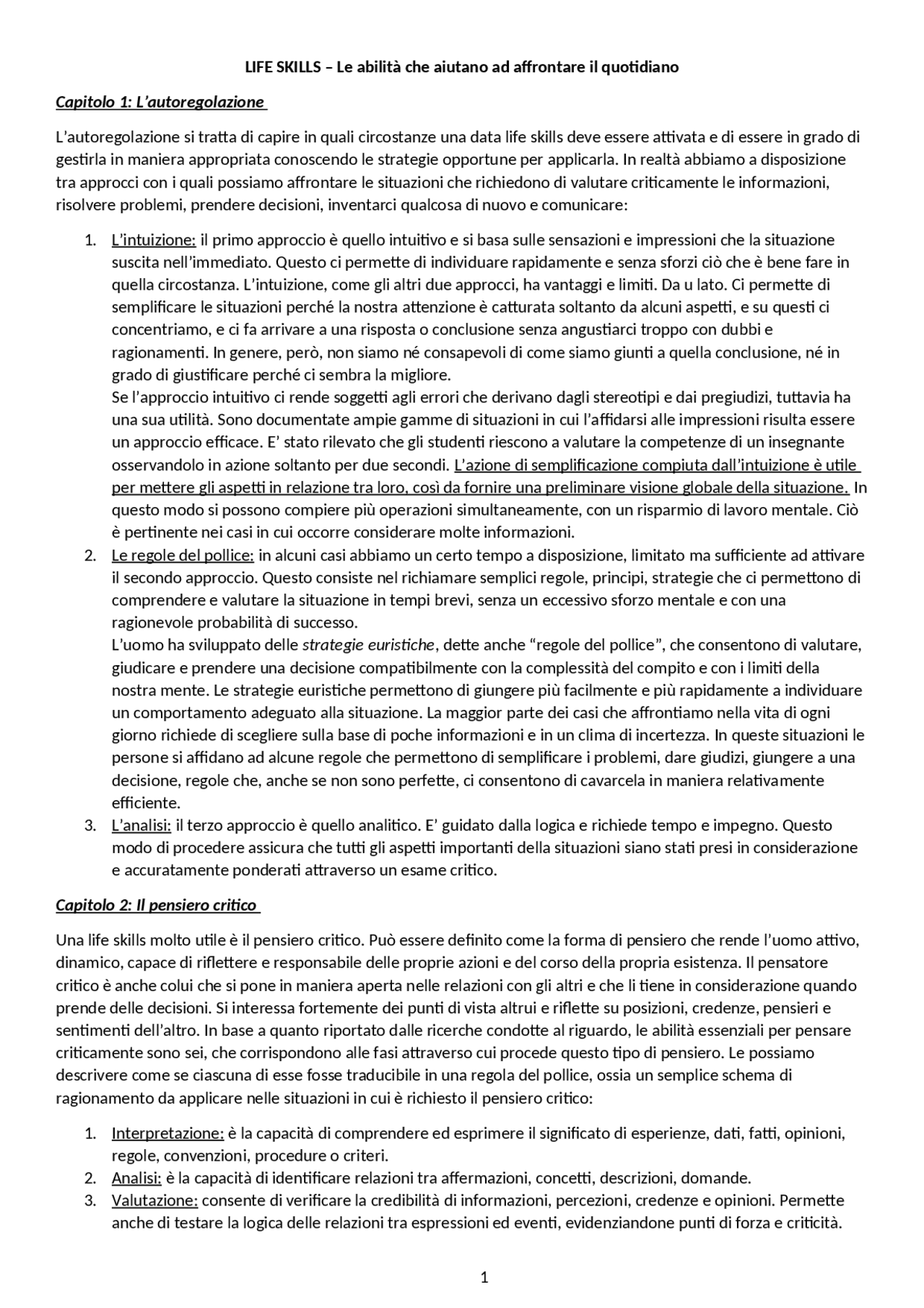 Riassunto Libro Life Skills Dispense Di Scienze Delleducazione Docsity