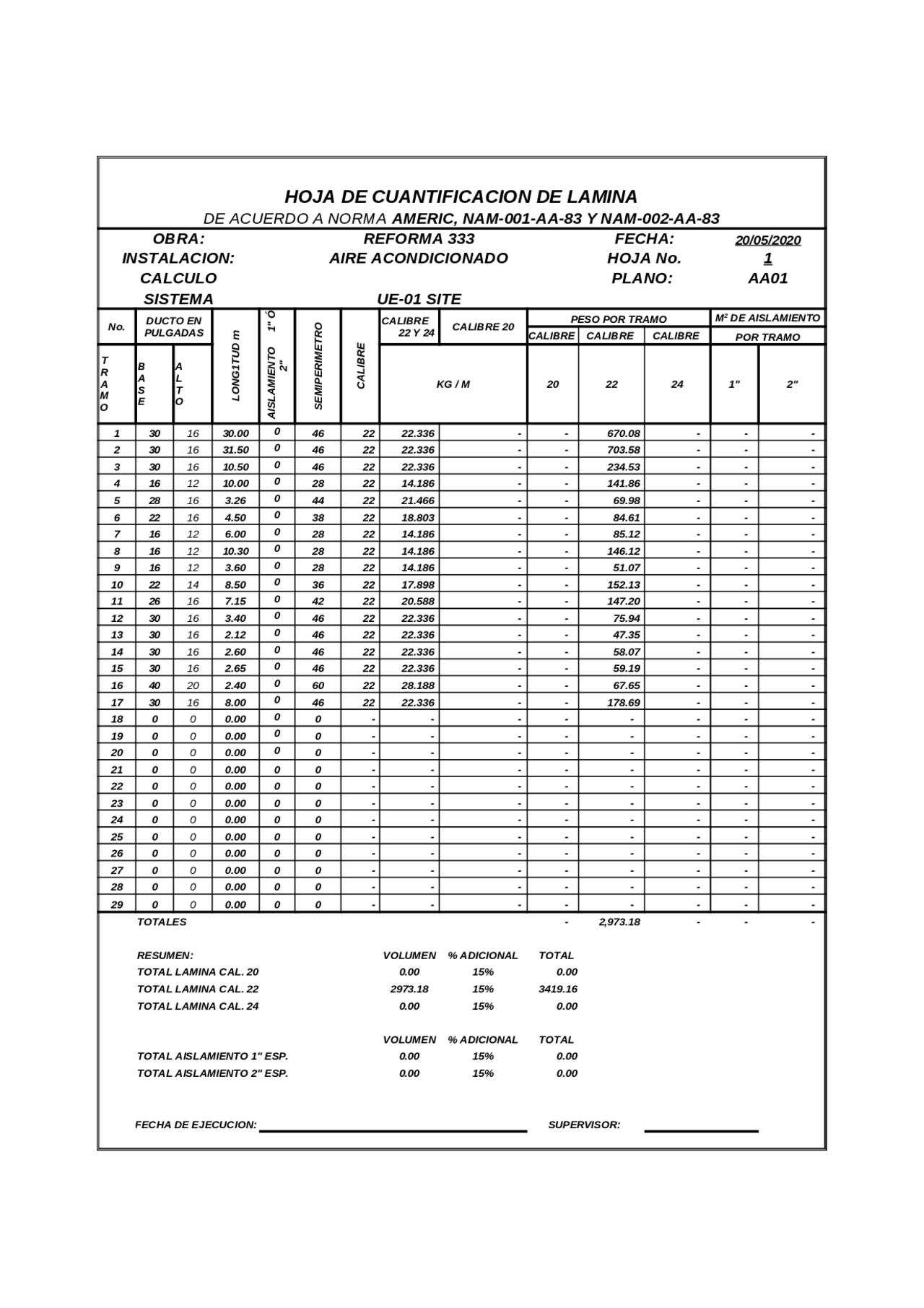 Tabla Calculo Ductos Ejercicios De Instalaciones De Fluidos Docsity