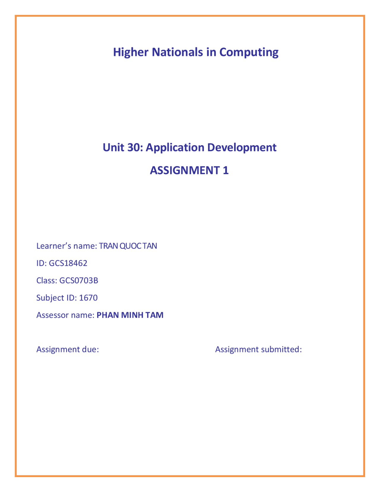 Computing 5 Unit 30 Application Development Assignment 1 Assignments Computer Networks Docsity
