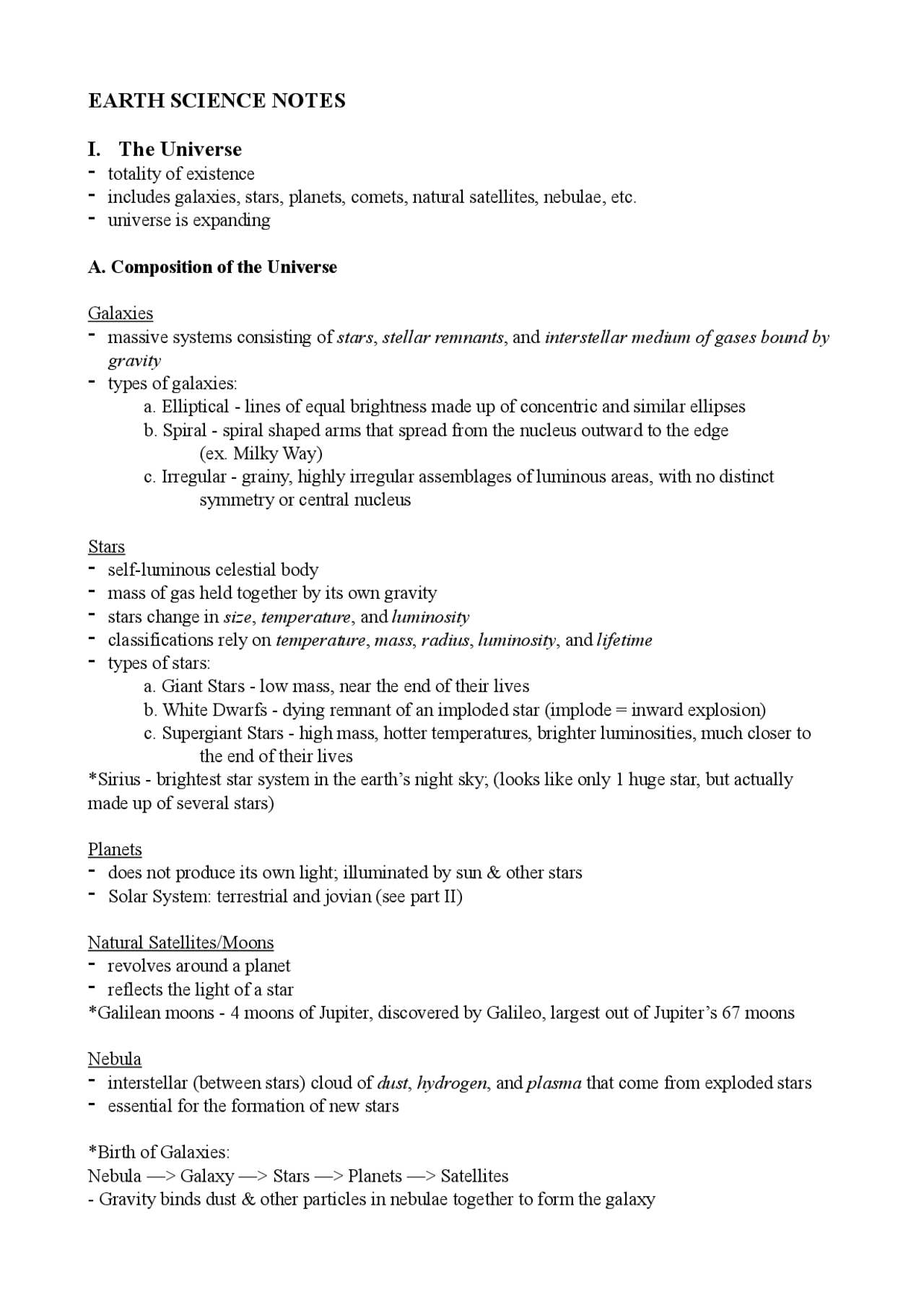 Earth Science Complete Notes for High School and College | Lecture ...
