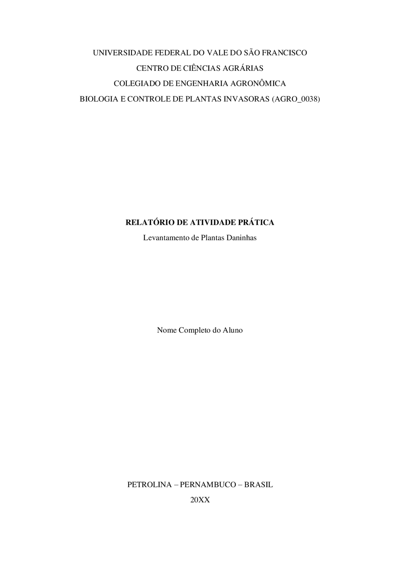 Modelo relatorio pdf | Trabalhos Escrever Relatórios | Docsity