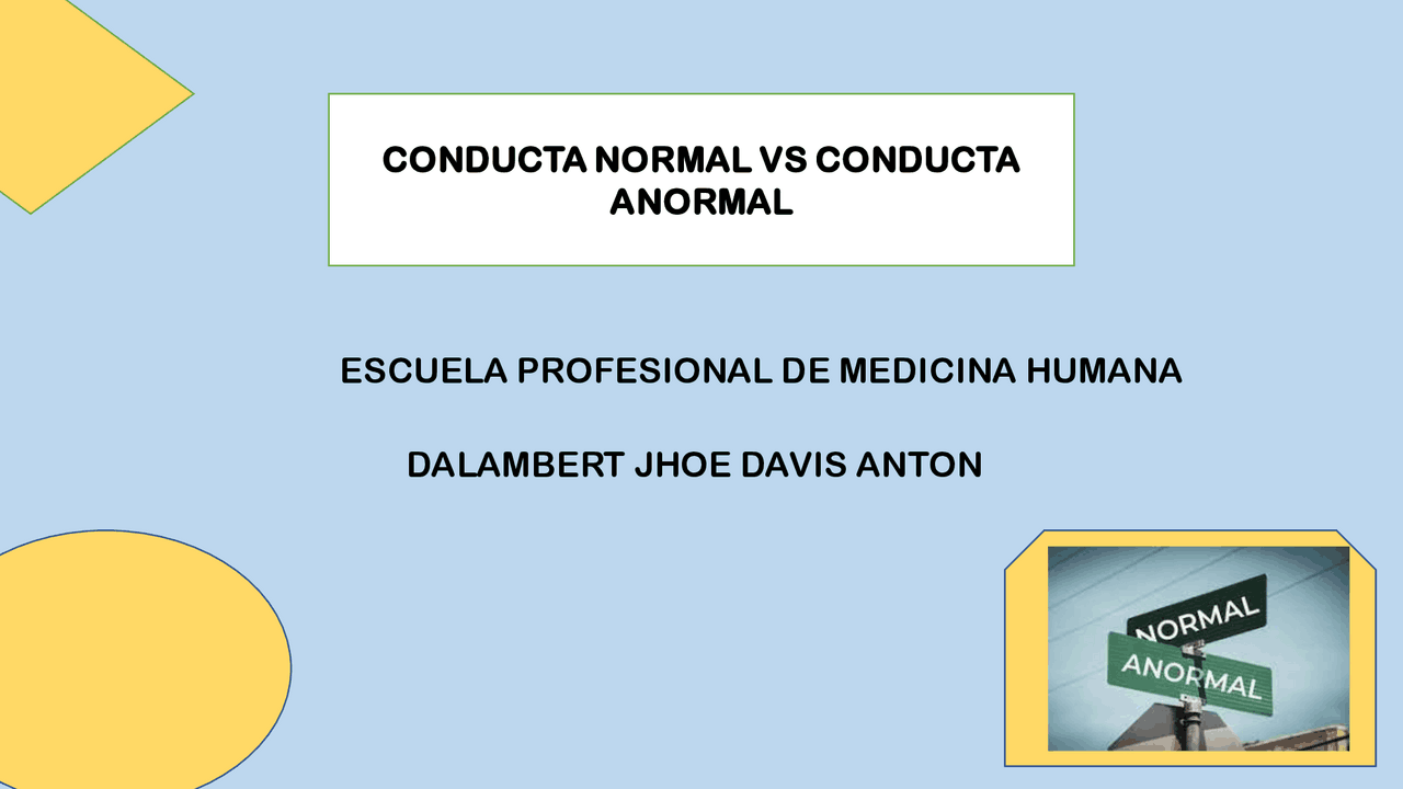 Conducta Normal Y Anormal | Apuntes de Psicología Médica | Docsity