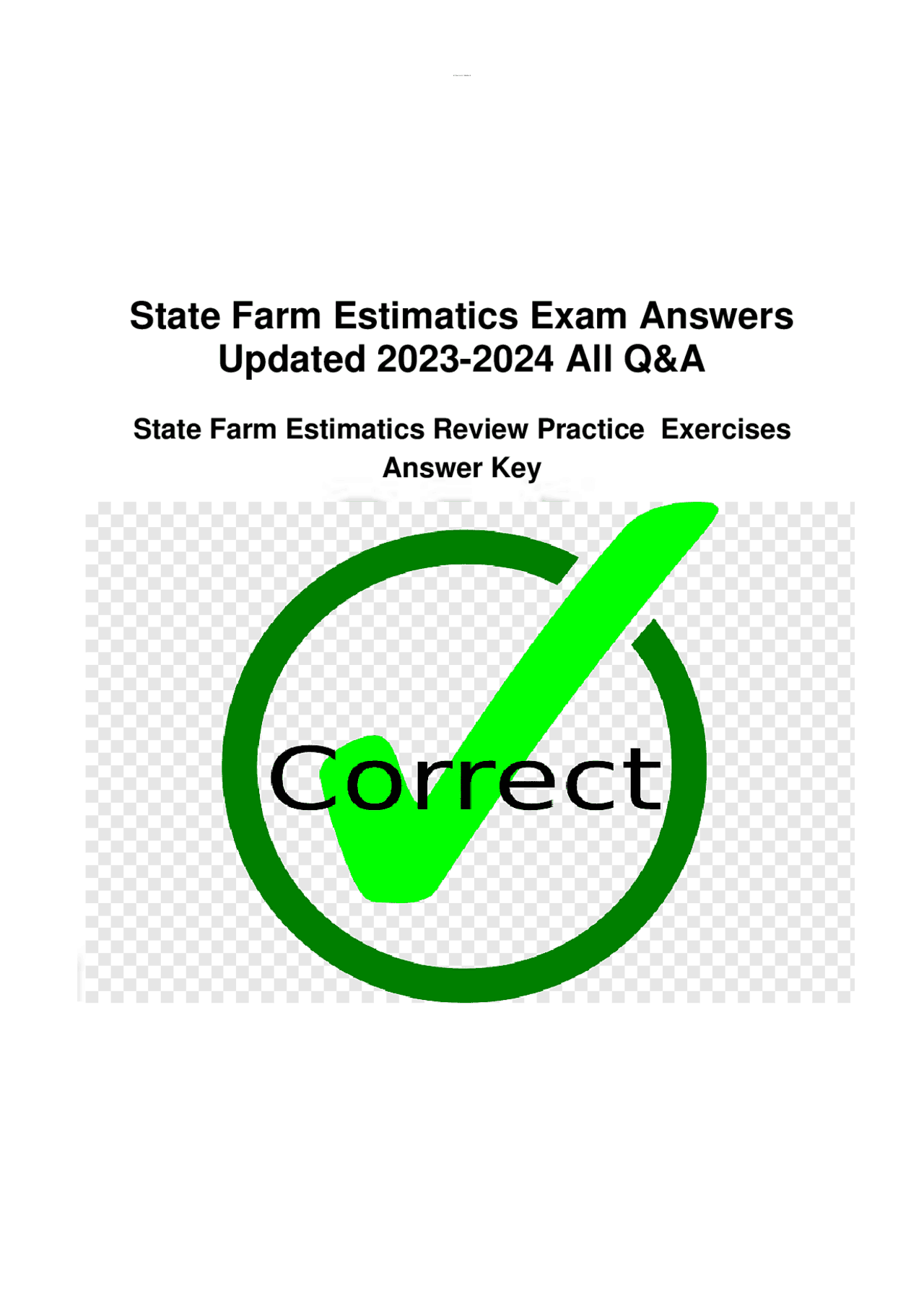 State Farm Estimatics Exam Answers Updated 2023-2024 All Q&A State Farm ...