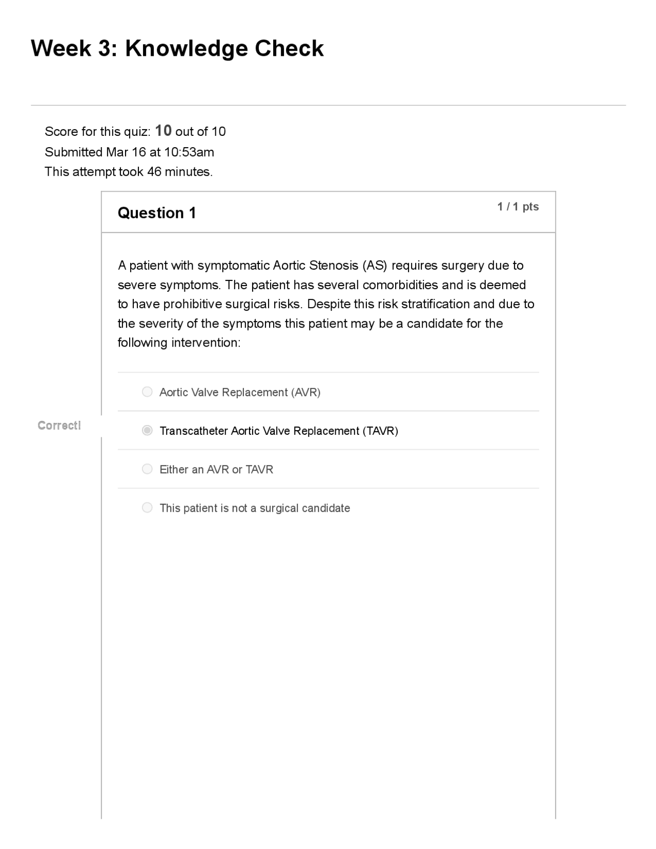 NRNP 6560 Week 3 Knowledge Check | Quizzes Nursing | Docsity