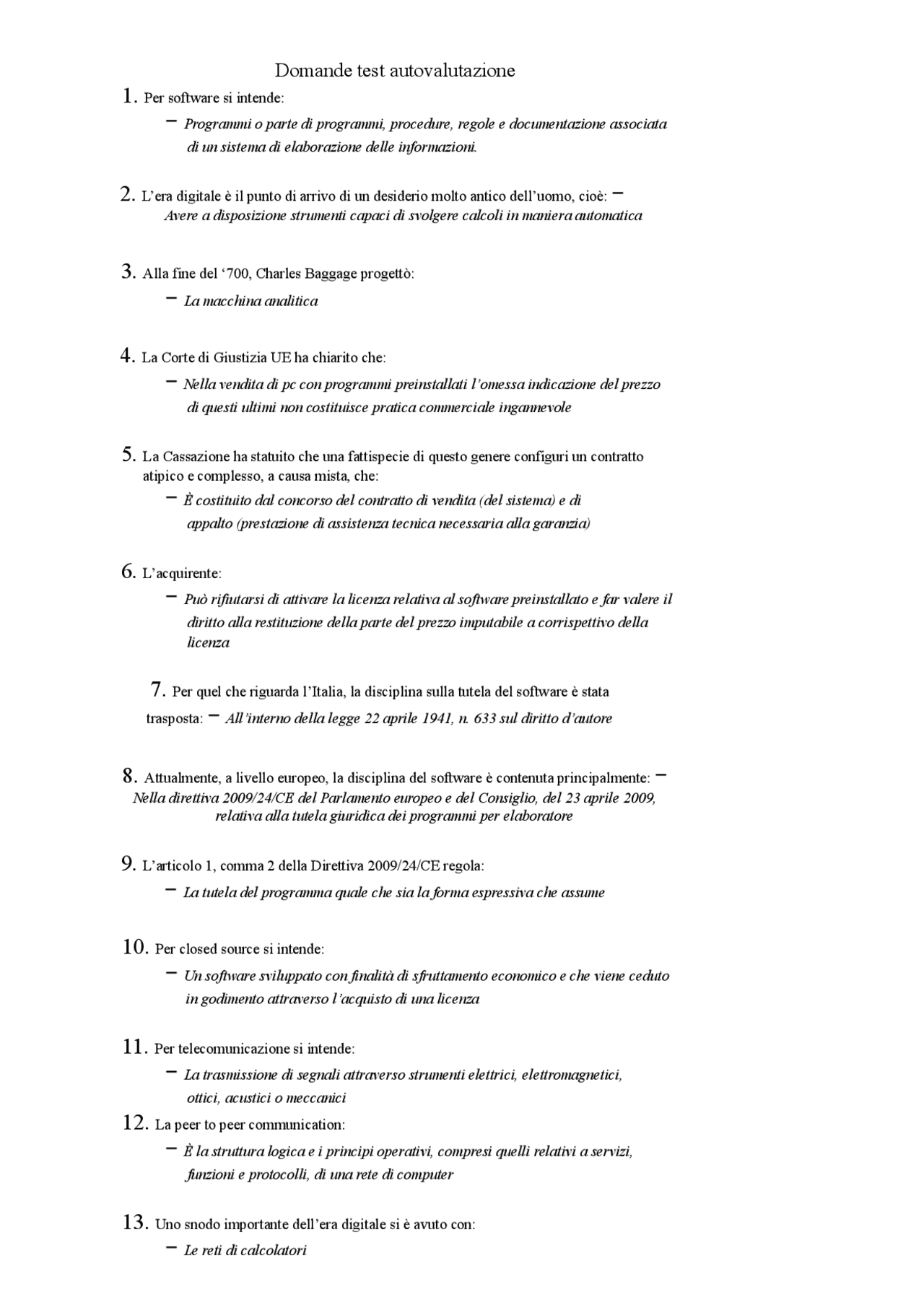 Paniere esame Diritto dei Media corso LM59 di Unimercatorum | Panieri di Diritto Dei Media | Docsity